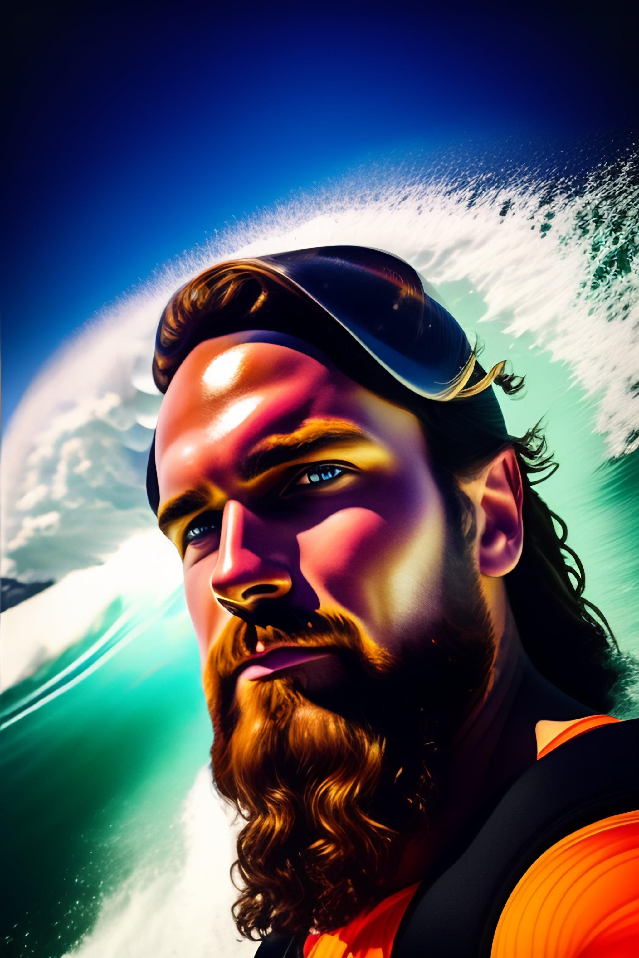 Lexica - Jesus christ selfie on surf