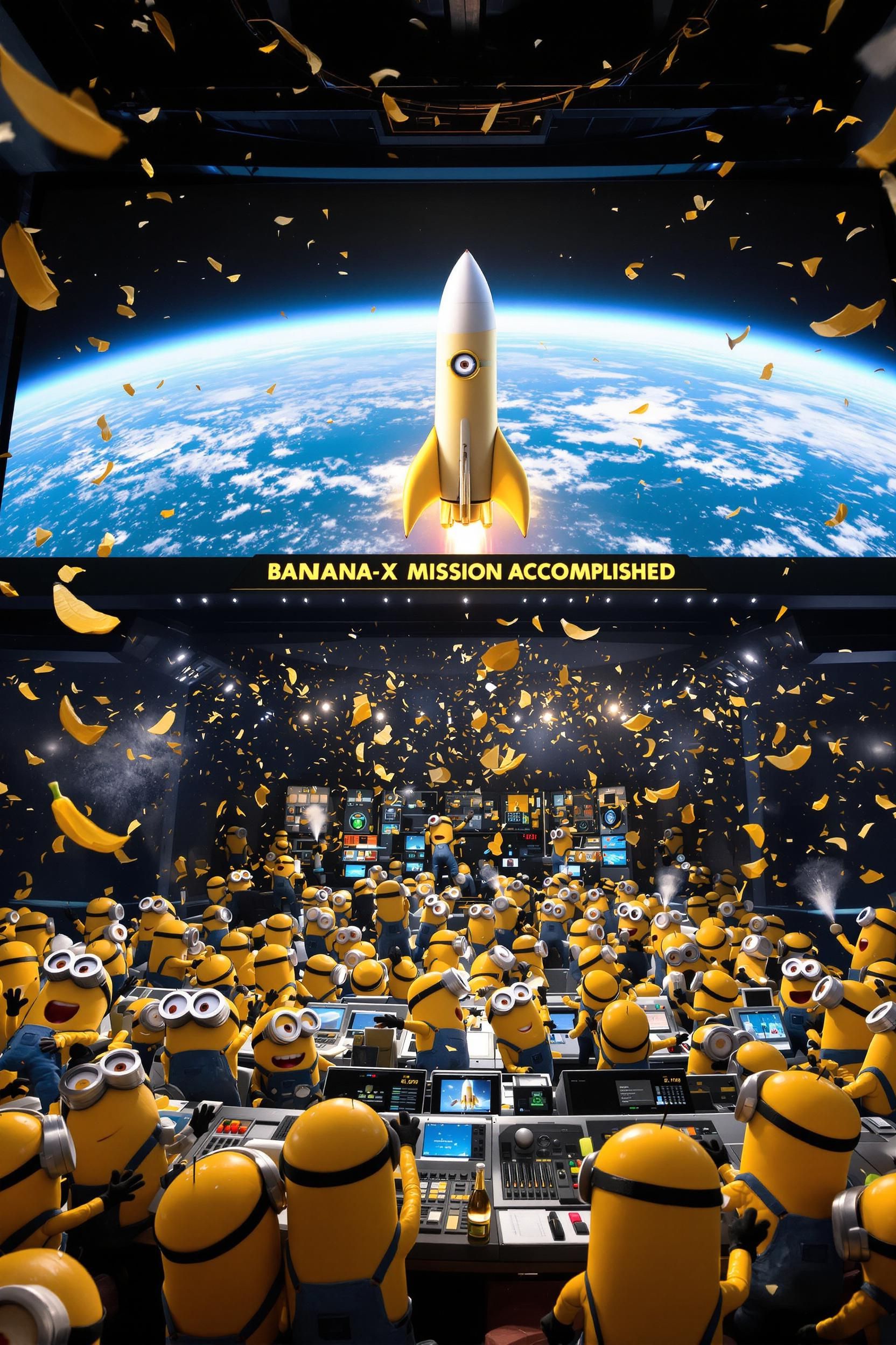 Lexica - Minions space program, mission control, lots of screens and ...