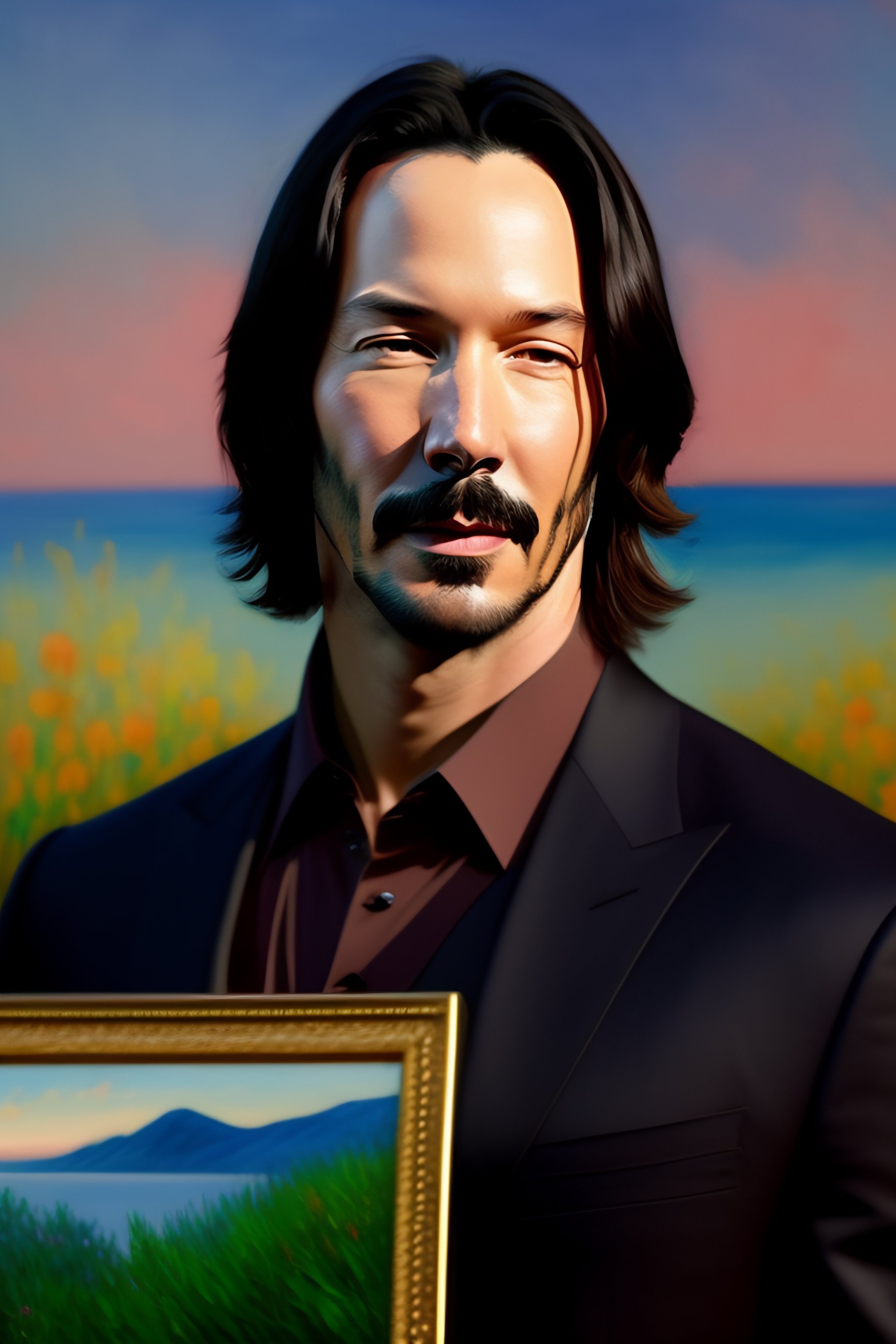 Lexica - Keanu Reeves in a painting by Monet