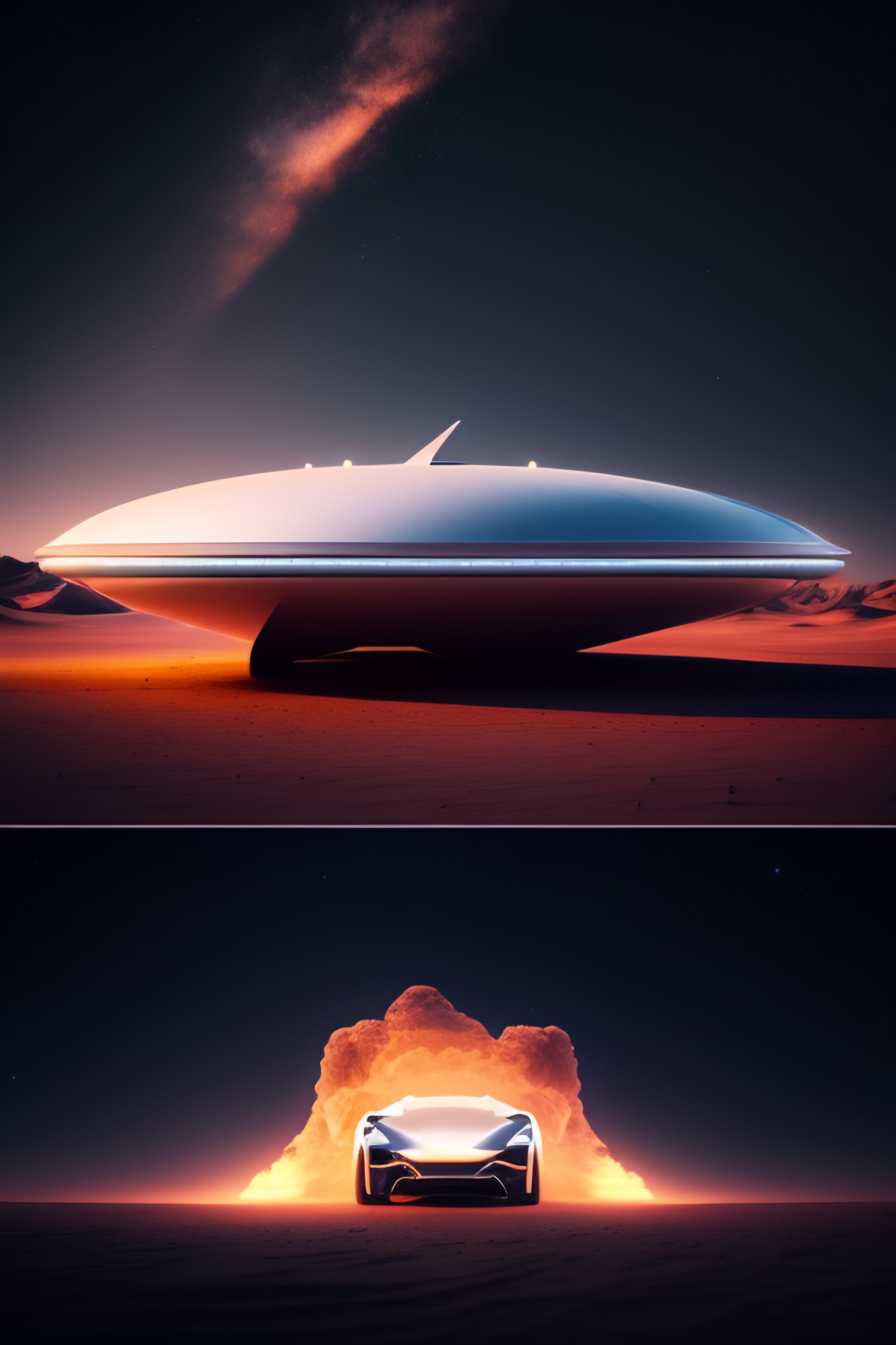 Lexica - 50mm Photograph of tesla starship designed by Lamborghini ...