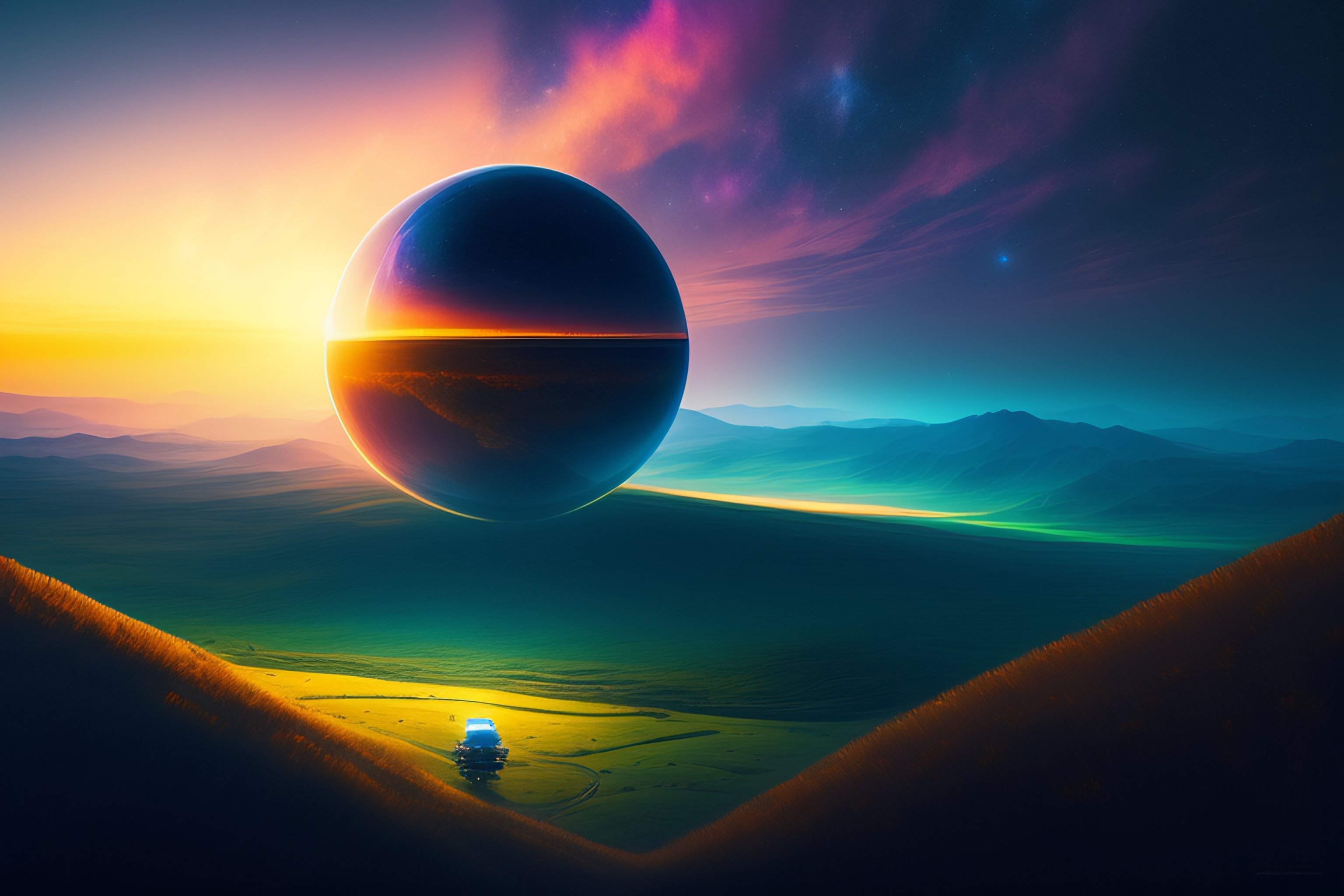 Lexica - Astronaut Levitating over meadow of galaxy, top view ...