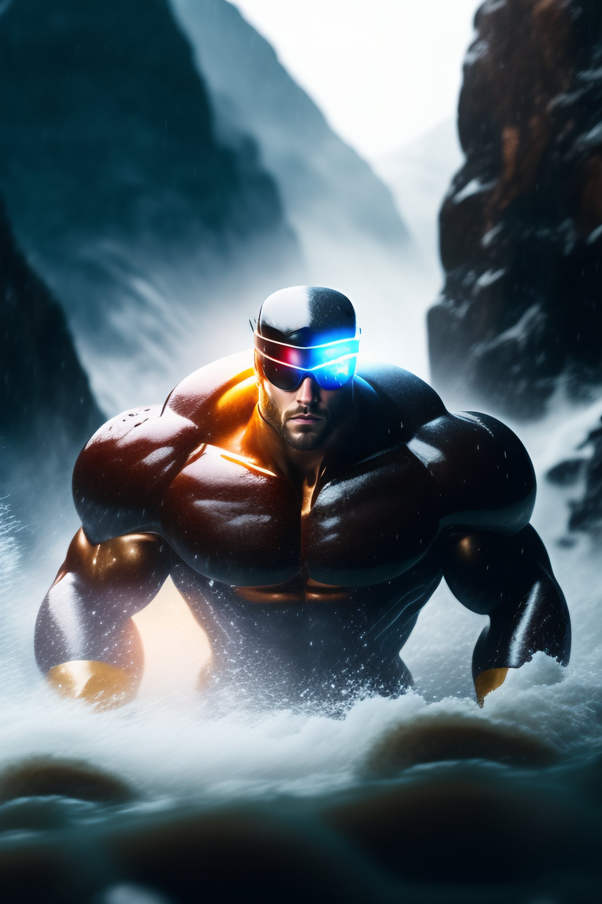 Lexica - Cyclops attacking humans in a rainy, mountainous scene. Photo ...