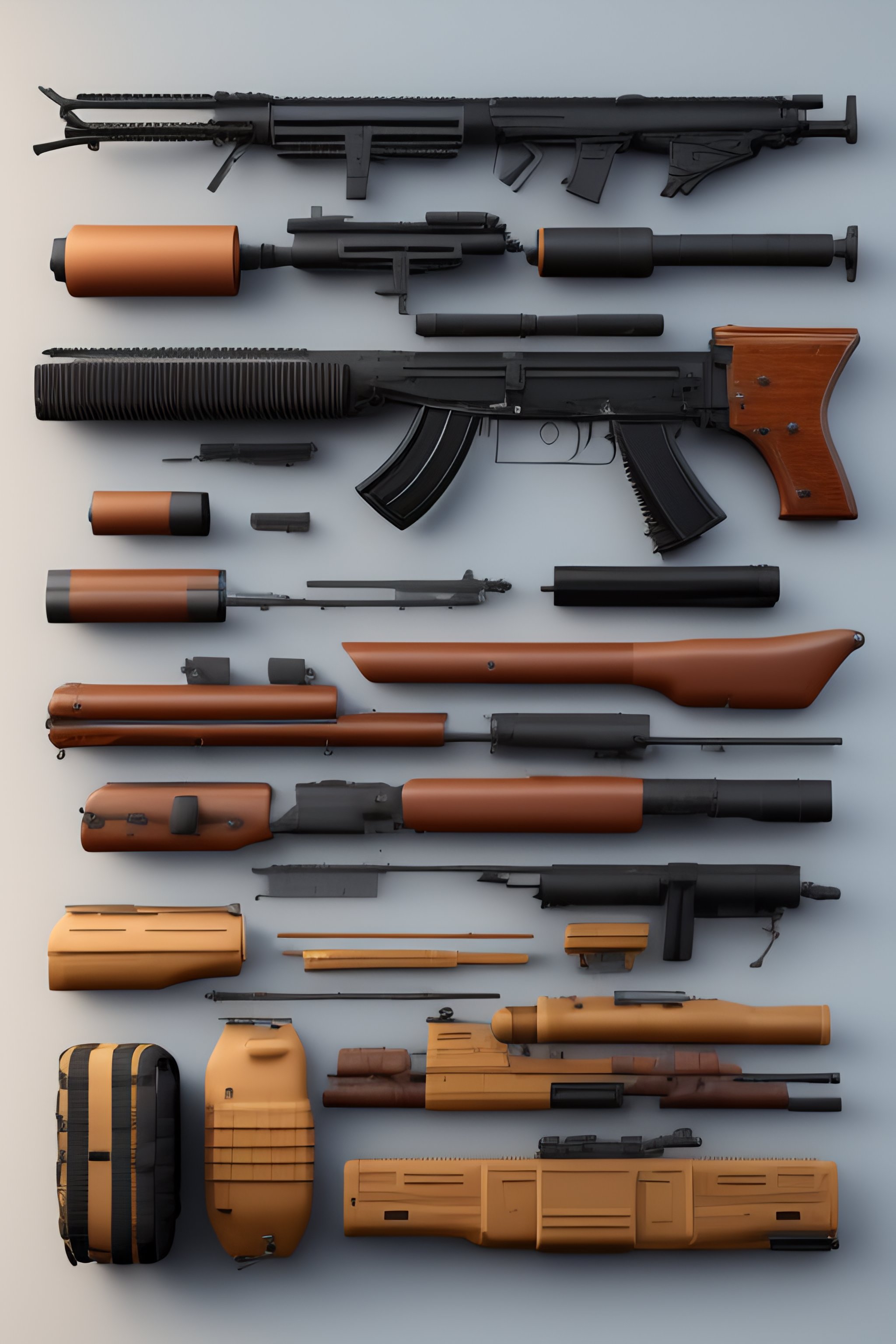 Lexica - Ak-47, Costumes and props, Knolling, Knolling layout ...