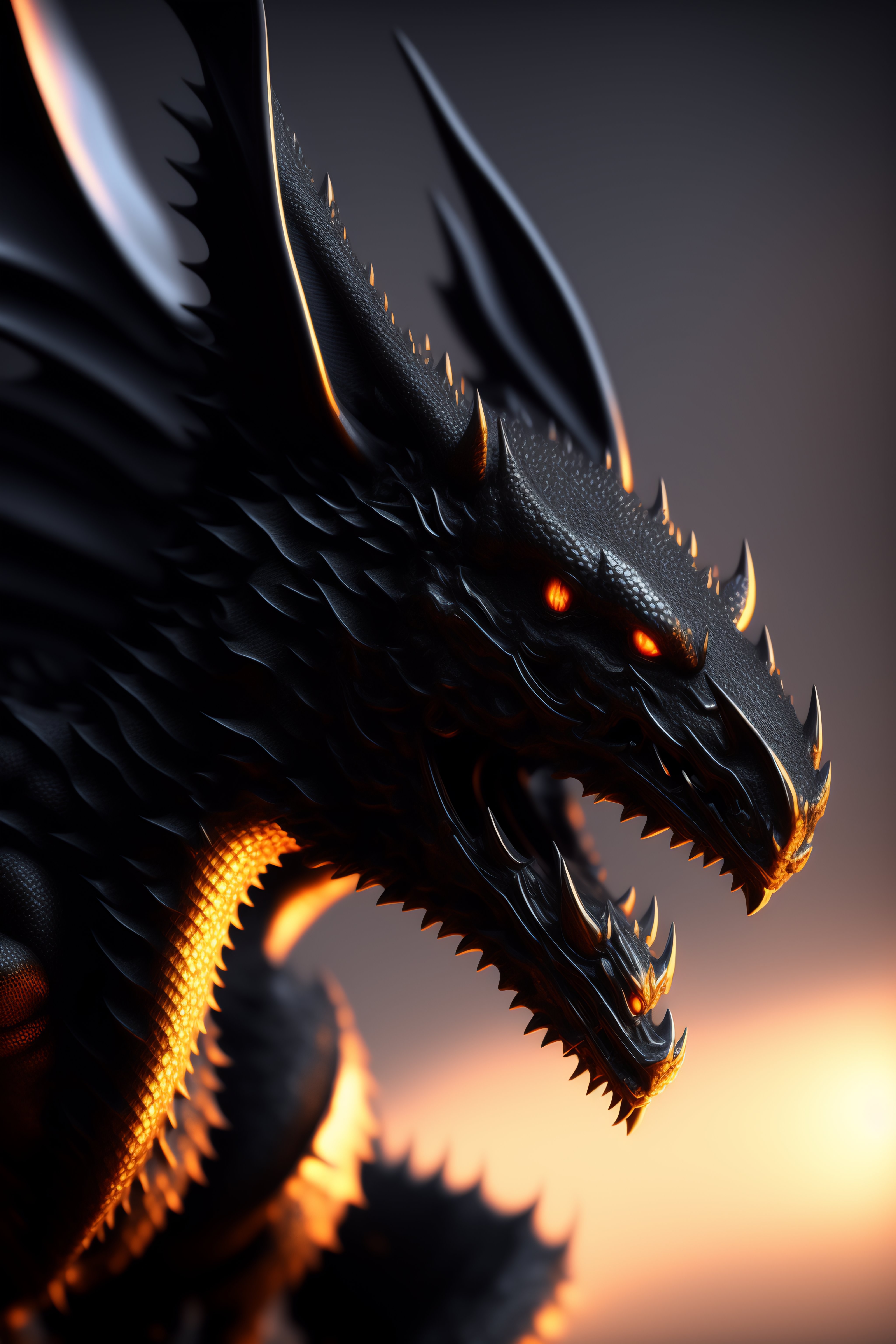 Lexica - Black dragon, depth of field,32k, natural light, ray tracing ...