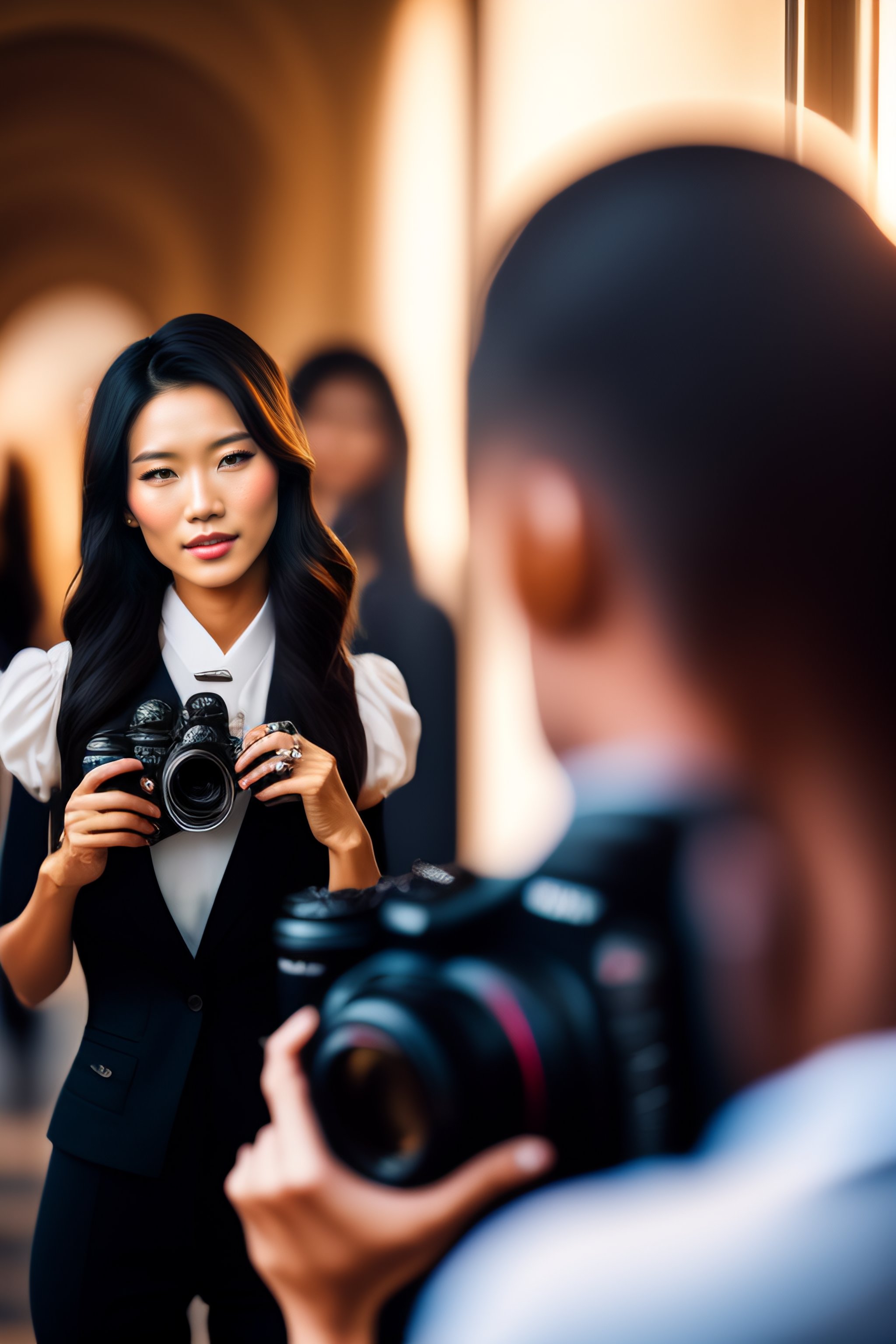 Lexica - A photographer surrounded by 10 beautiful models of girls with ...