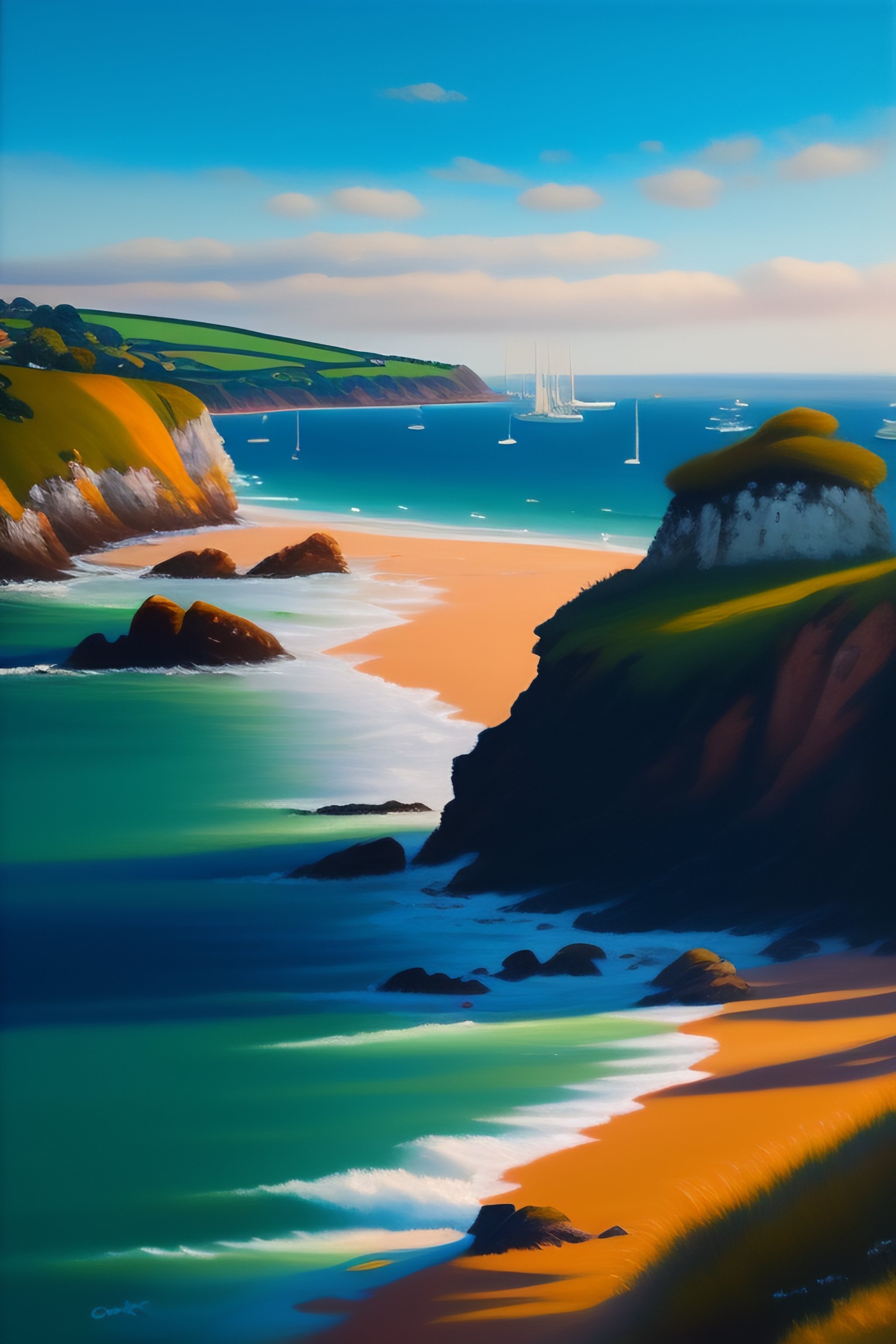 Lexica - Torquay devon oil painting