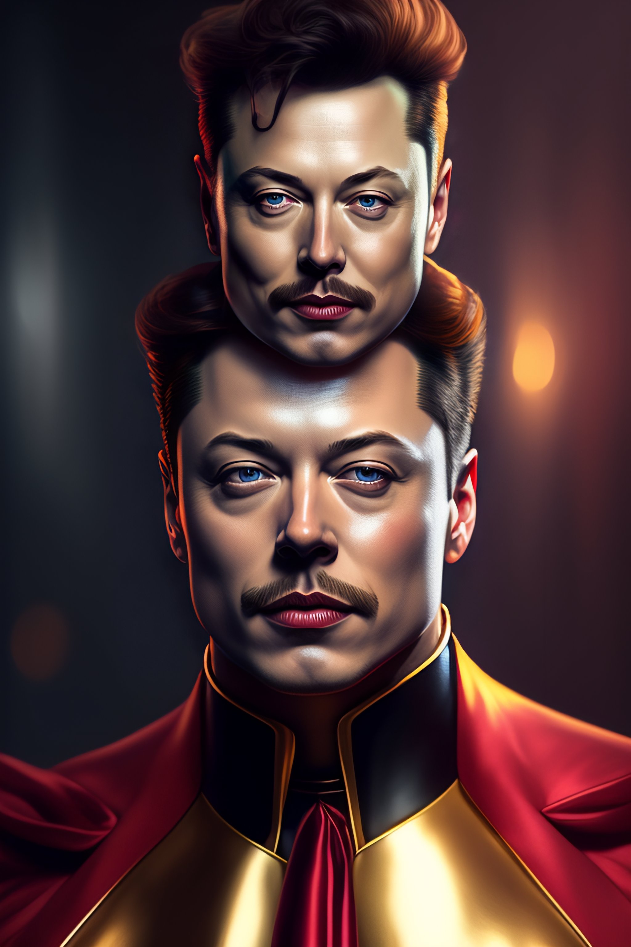 Lexica - Elon musk as a clown, realistic portrait, symmetrical, highly ...