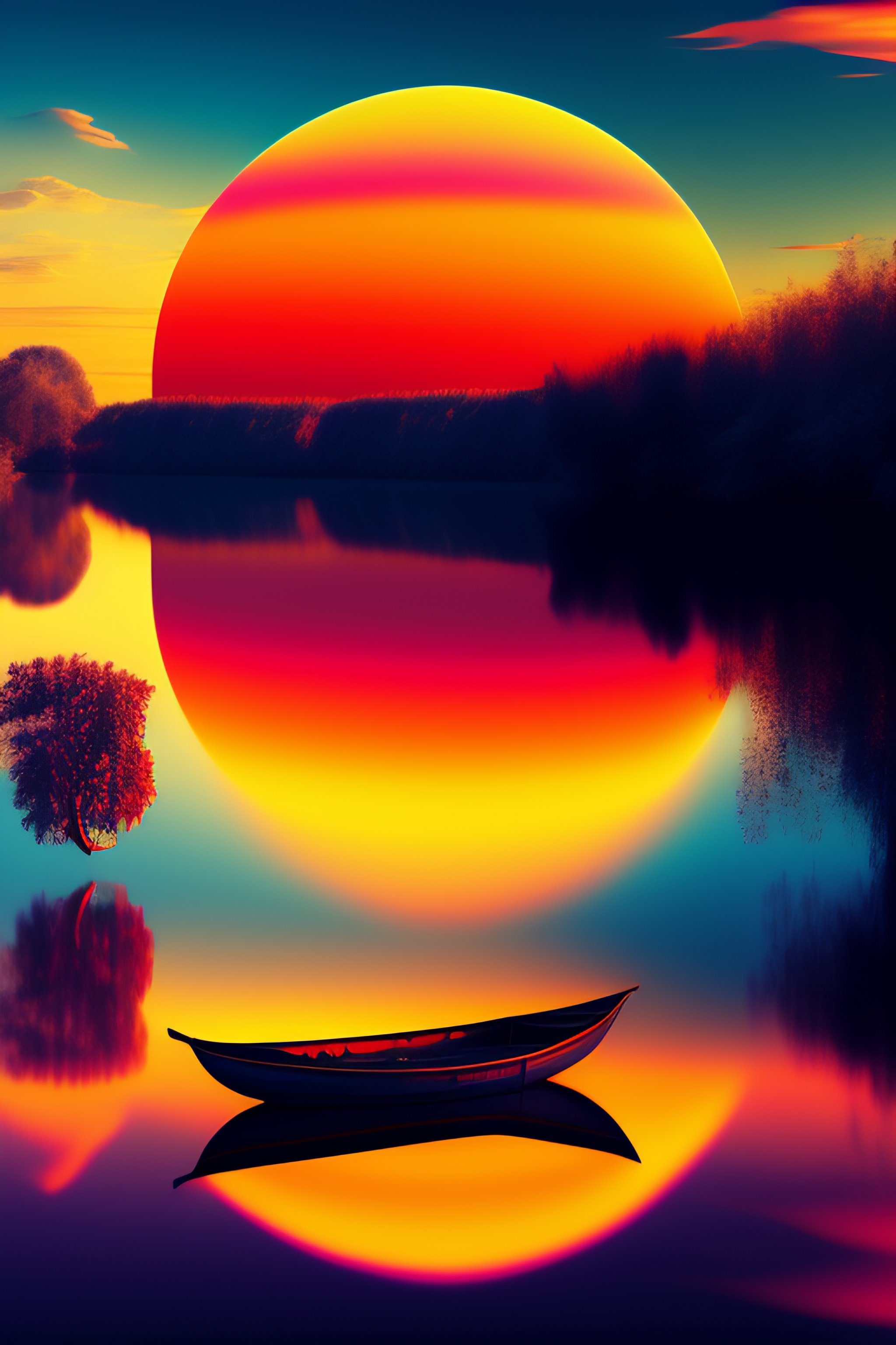 Lexica - Picture yourself in a boat on a river With tangerine trees and ...