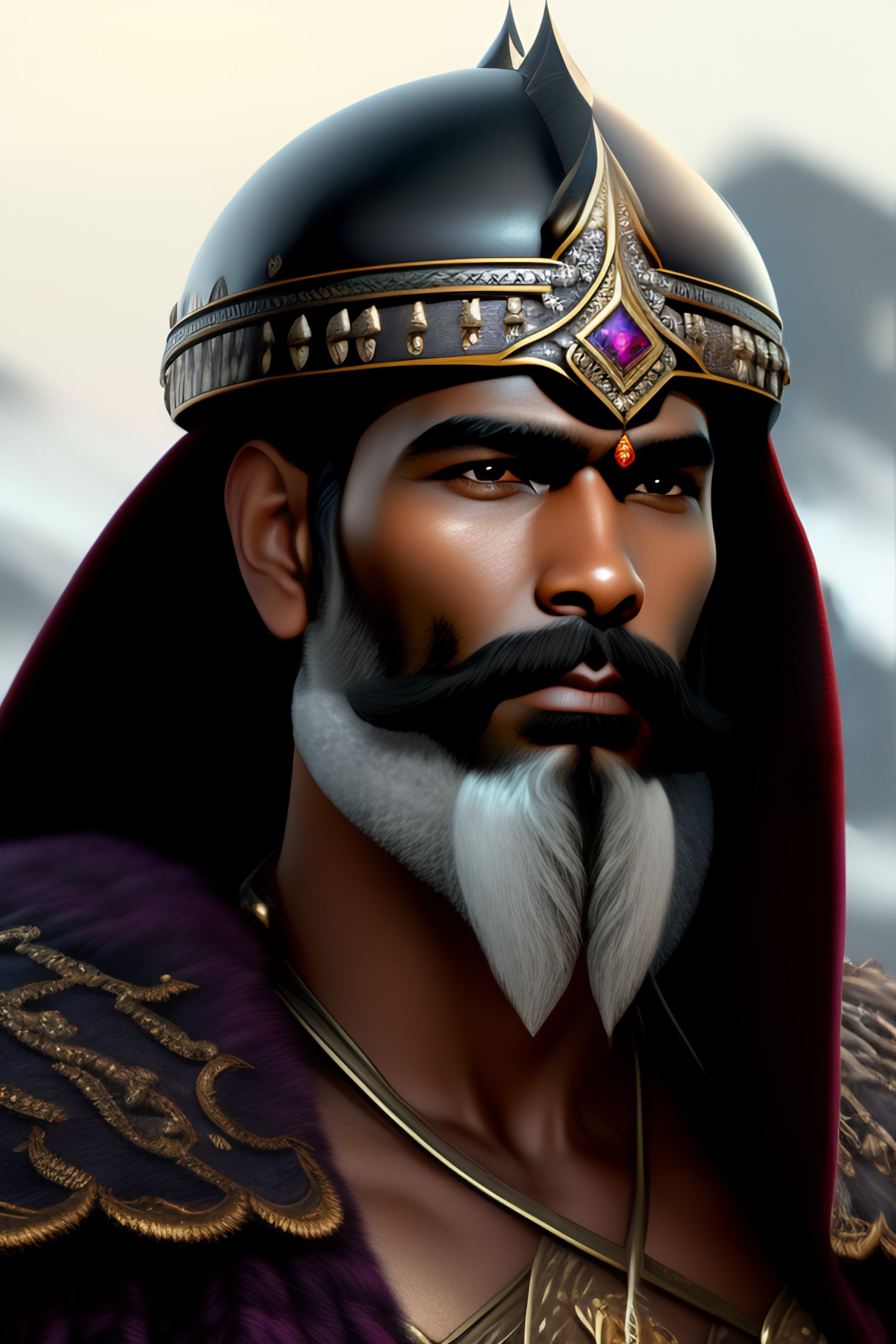 Lexica - Harshnag the grim, frost giant with a dragon skull helmet