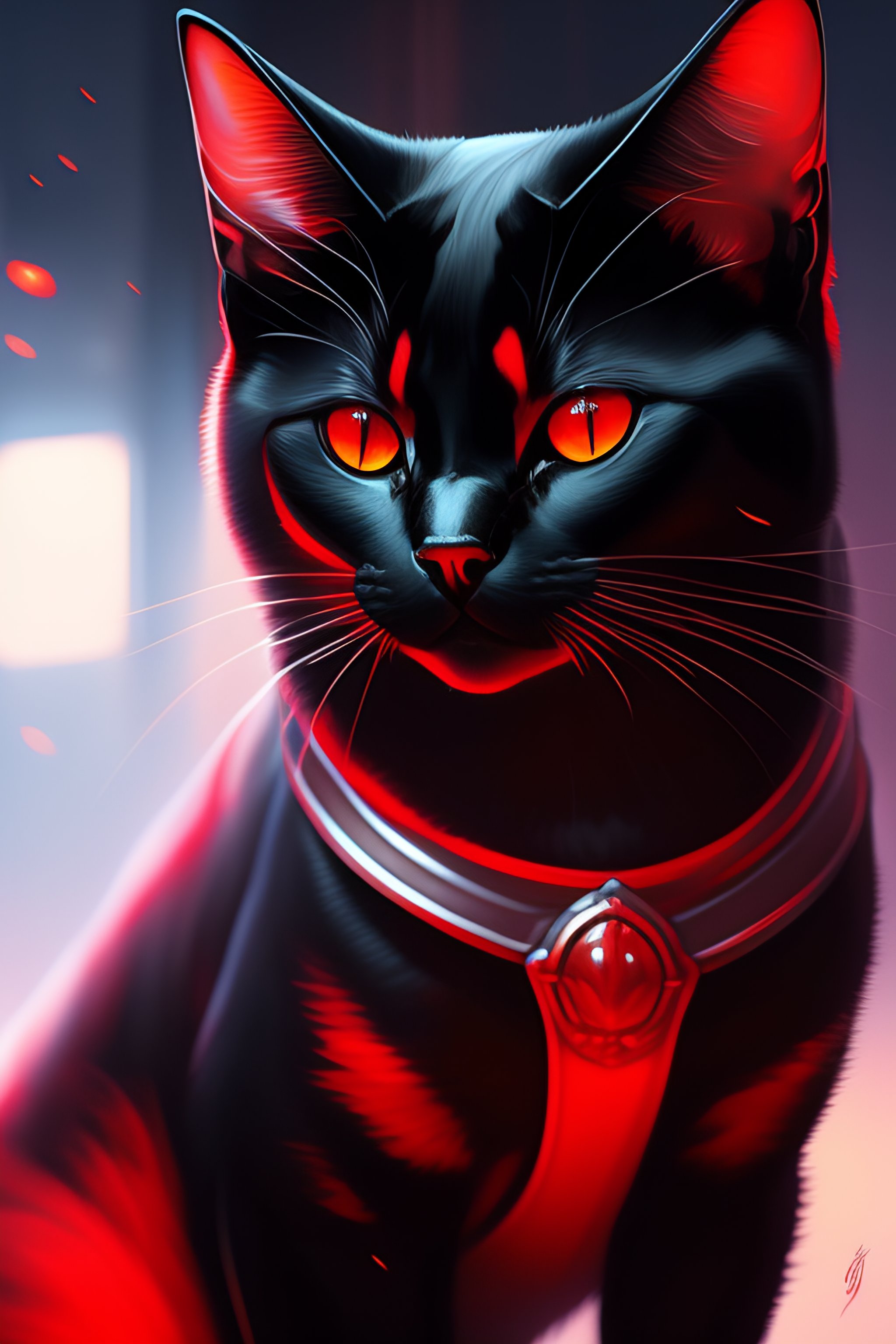 Black Cat With Red Eyes