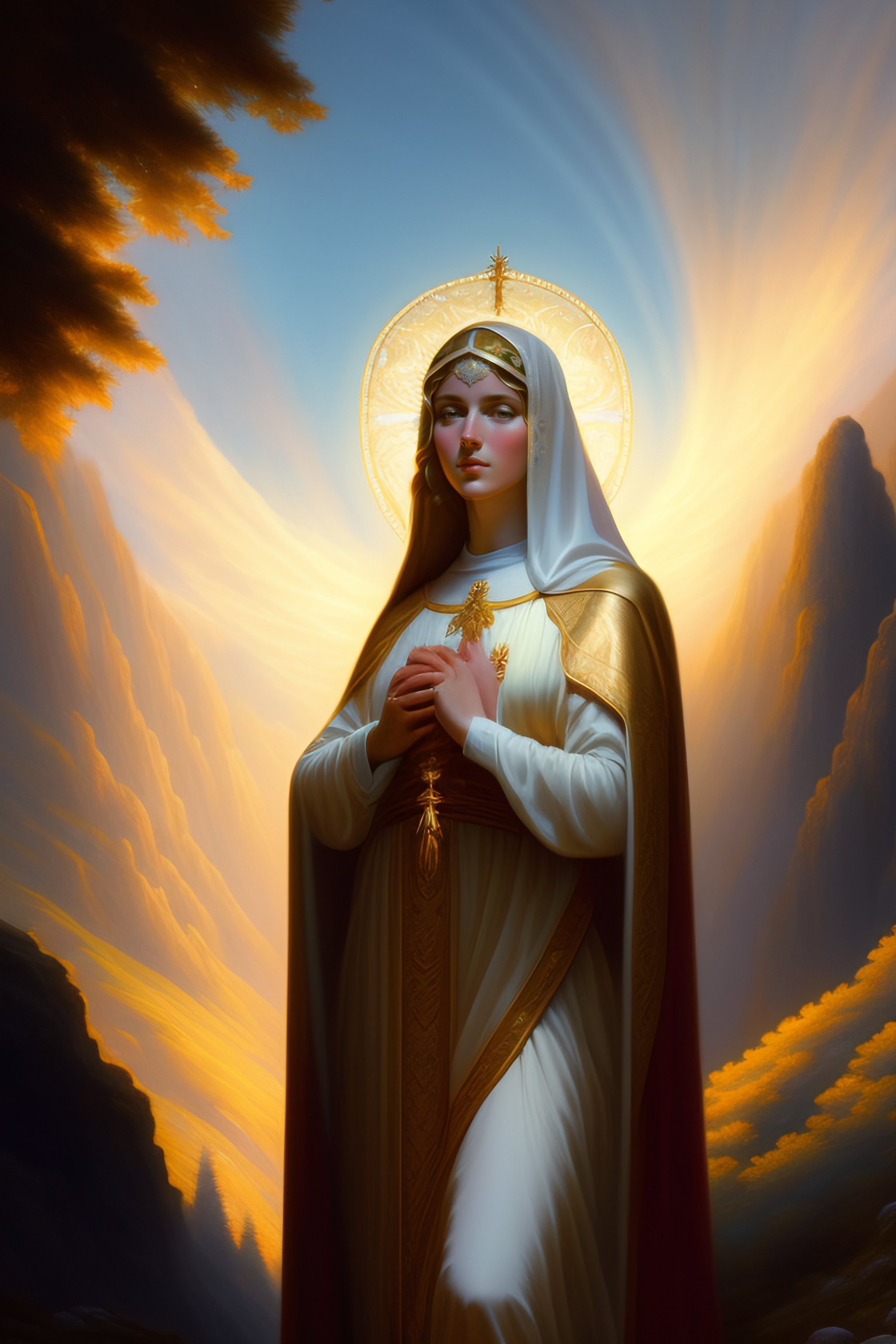 Lexica - Virgin mary of perpetual succor full body with beautiful lace ...