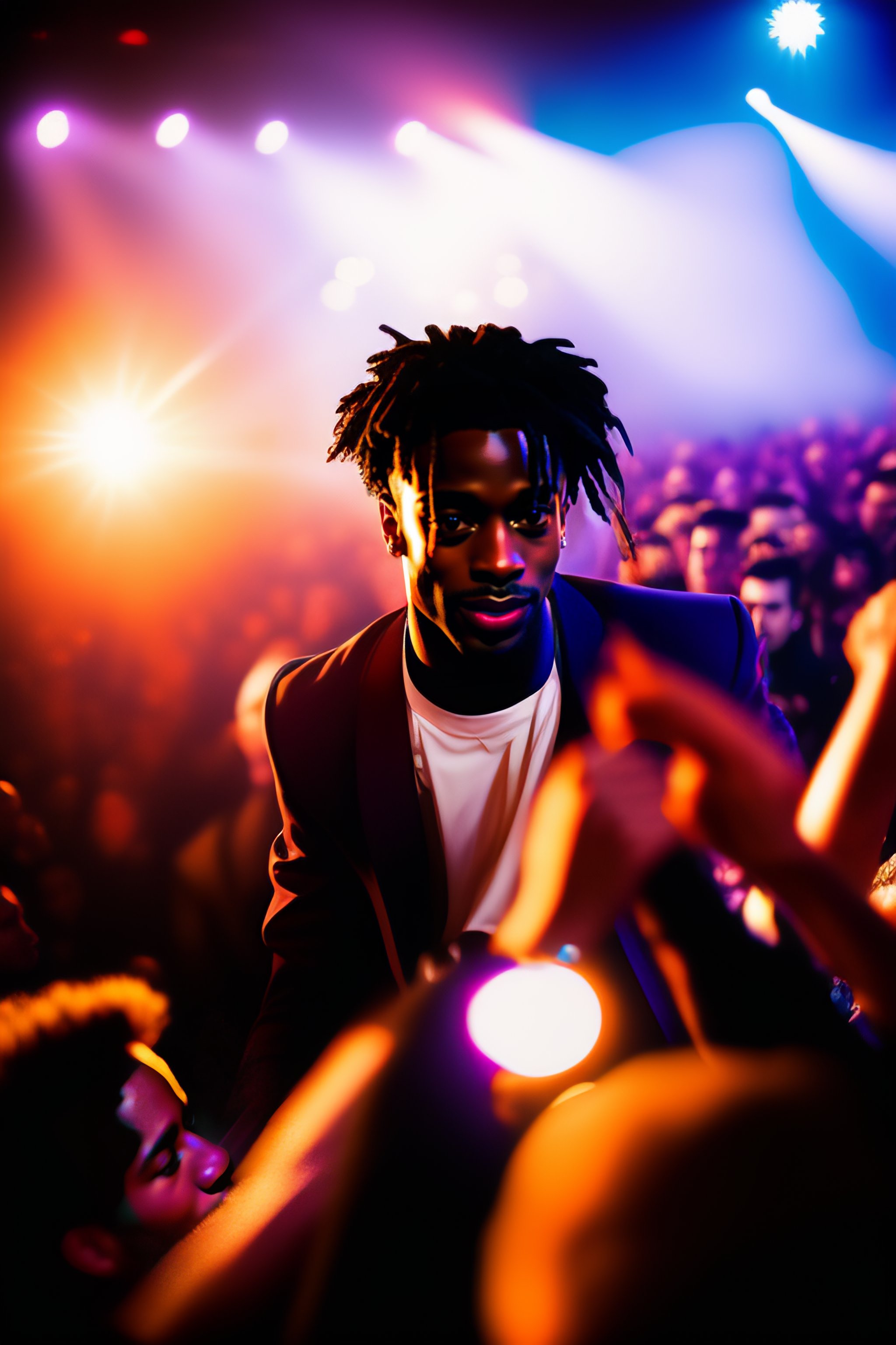 Lexica - Playboi carti crowd surfing a huge crowd, 4k, Aubrey Powell ...