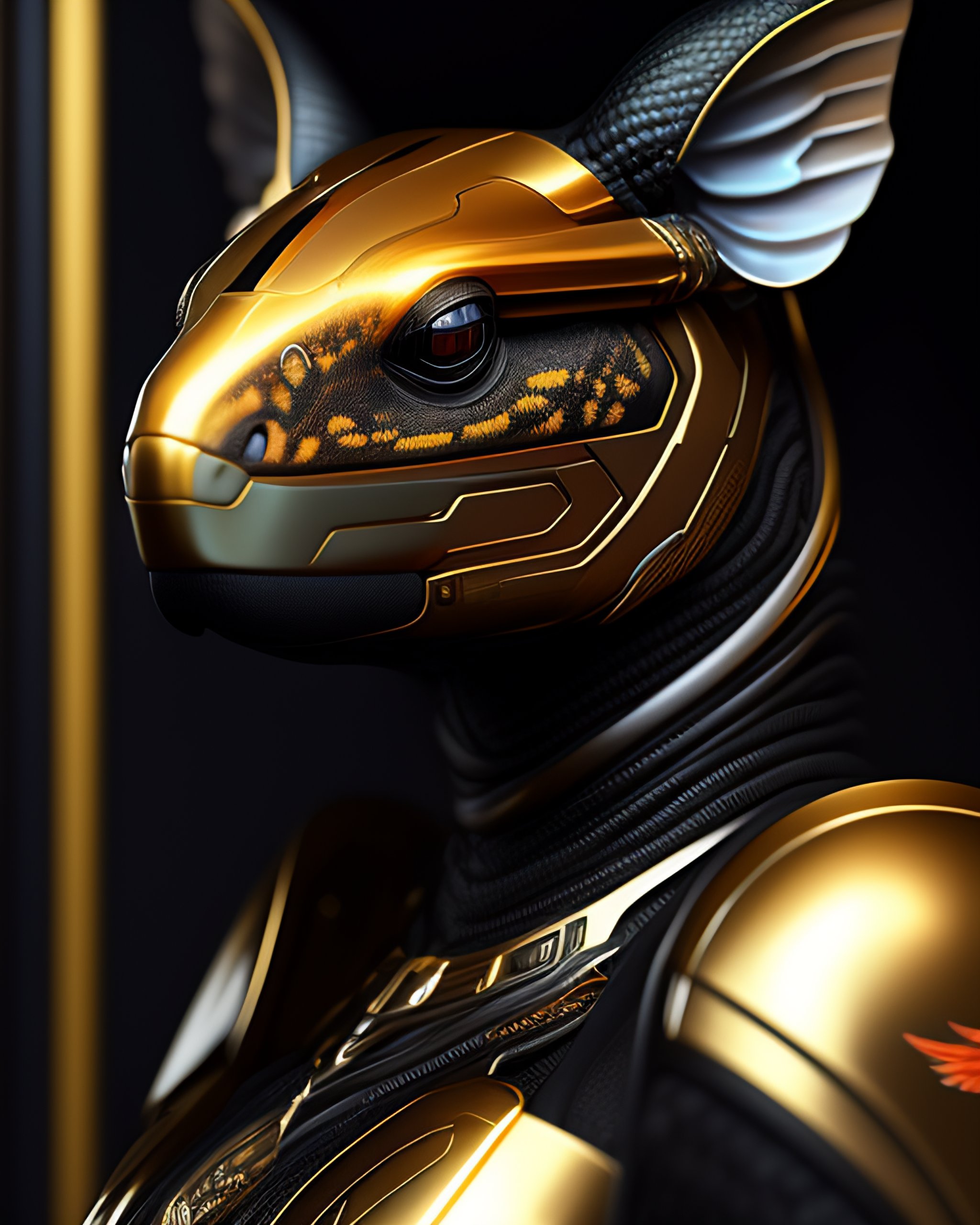 Lexica - Portrait of a cybernetic black snake a spiritual full body ...