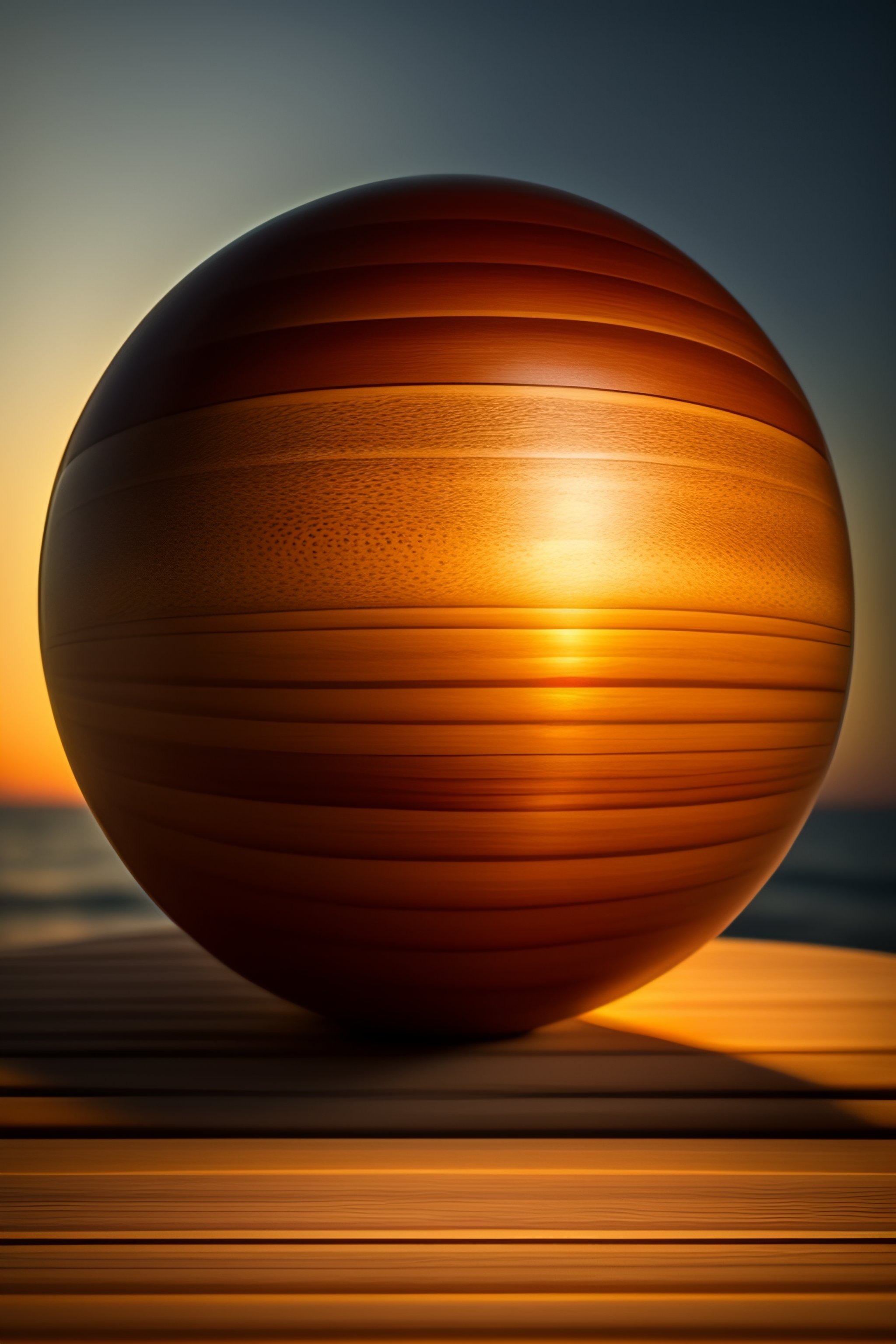 Lexica - Close up of round beach ball on top of a wooden table, 8k ...