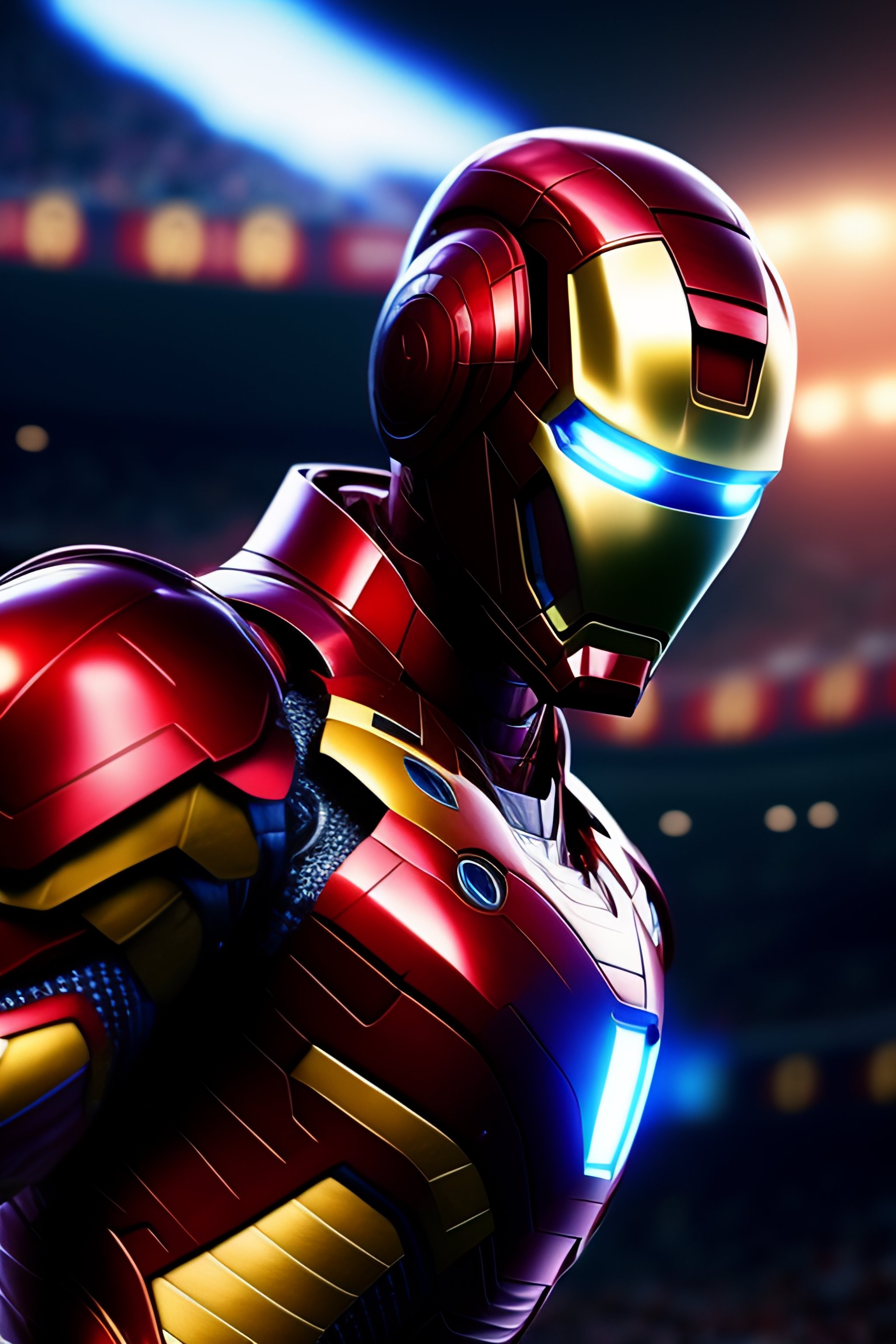 Lexica - Messi in an iron man suit,cinematic lightning , detailed