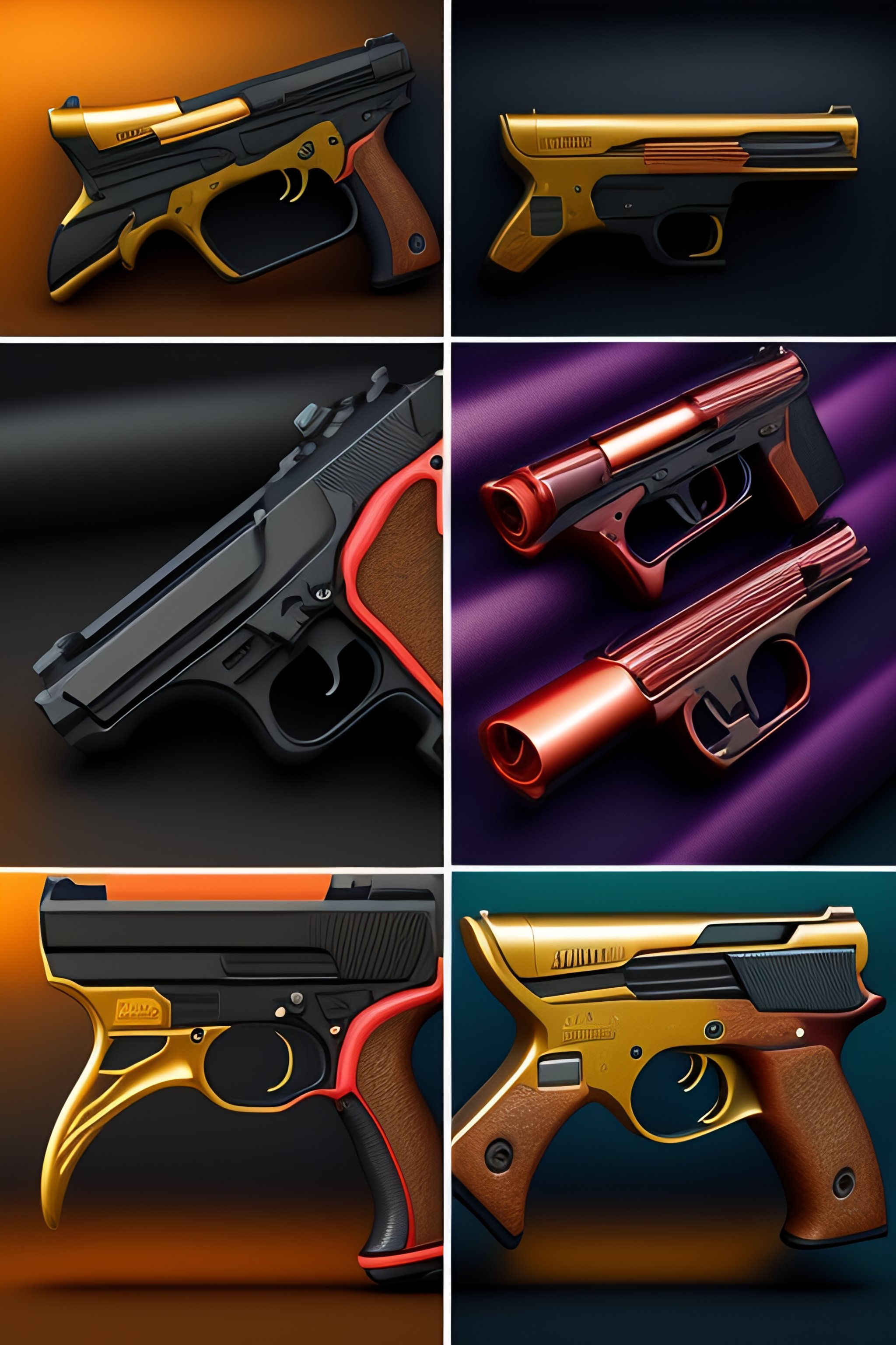 Lexica - High detailed gun, cyberpunk pistol