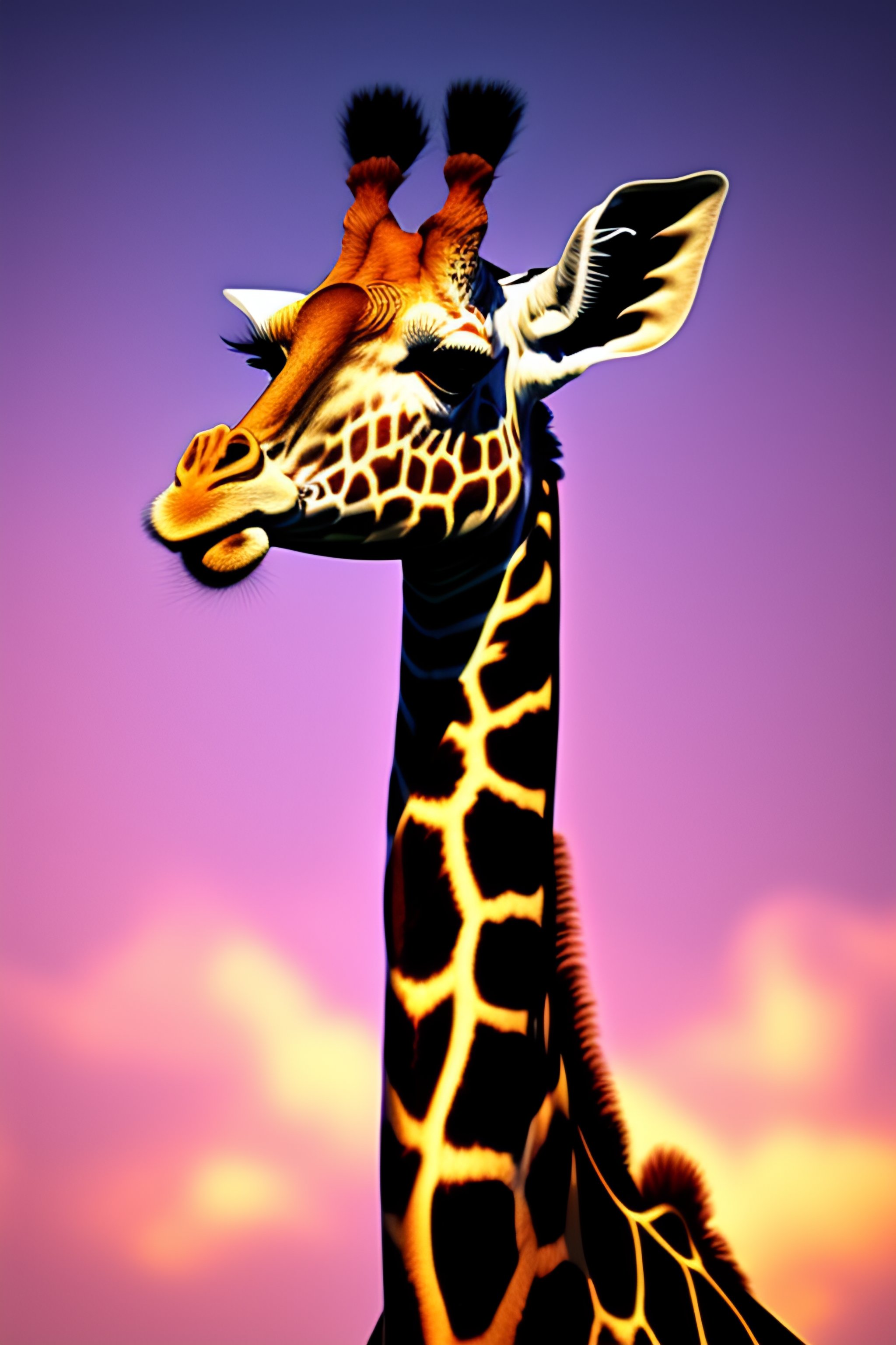 Lexica - Giraffe with wings, cyberpunk full shot