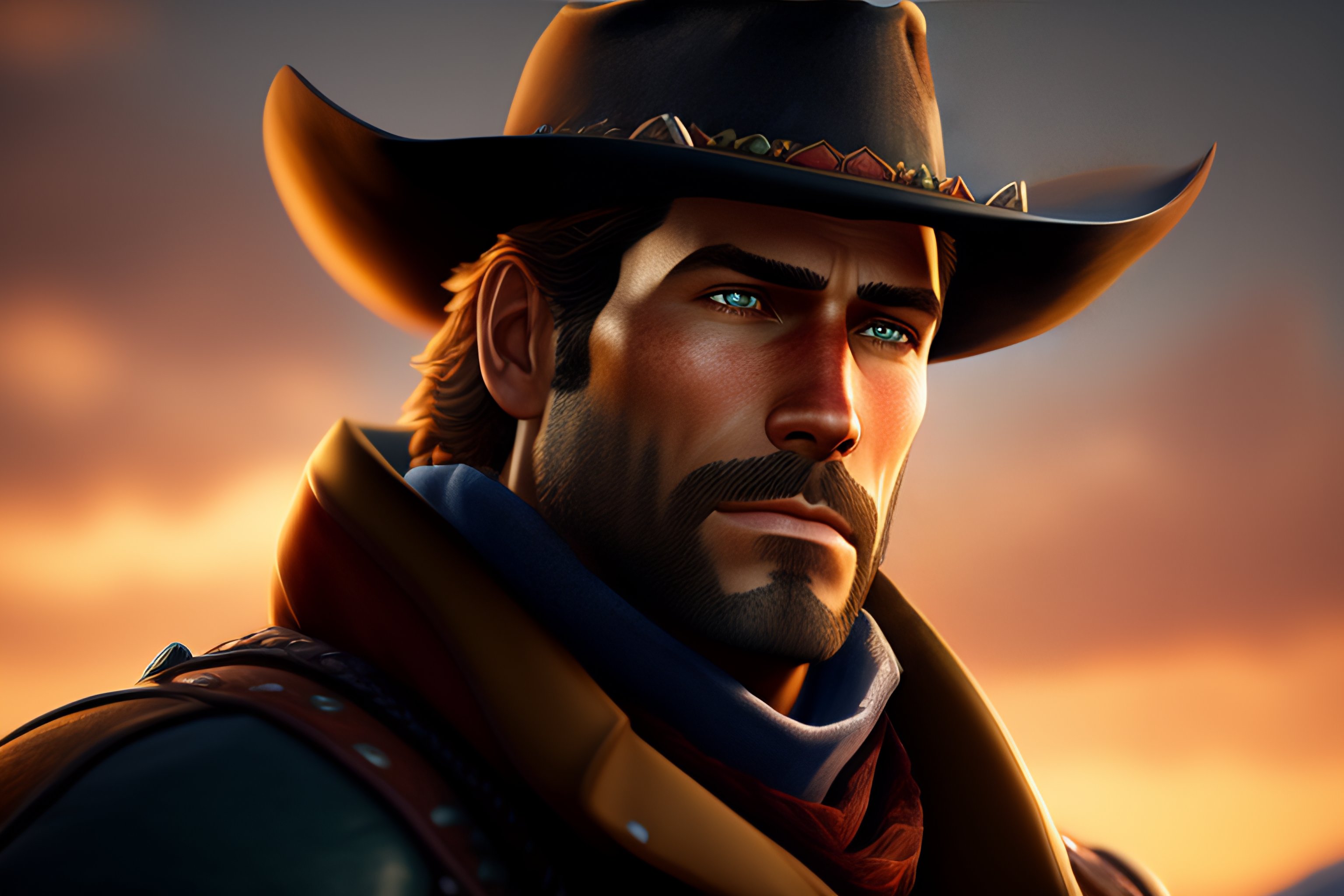 Lexica - Portrait of Arthur Morgan pixar style