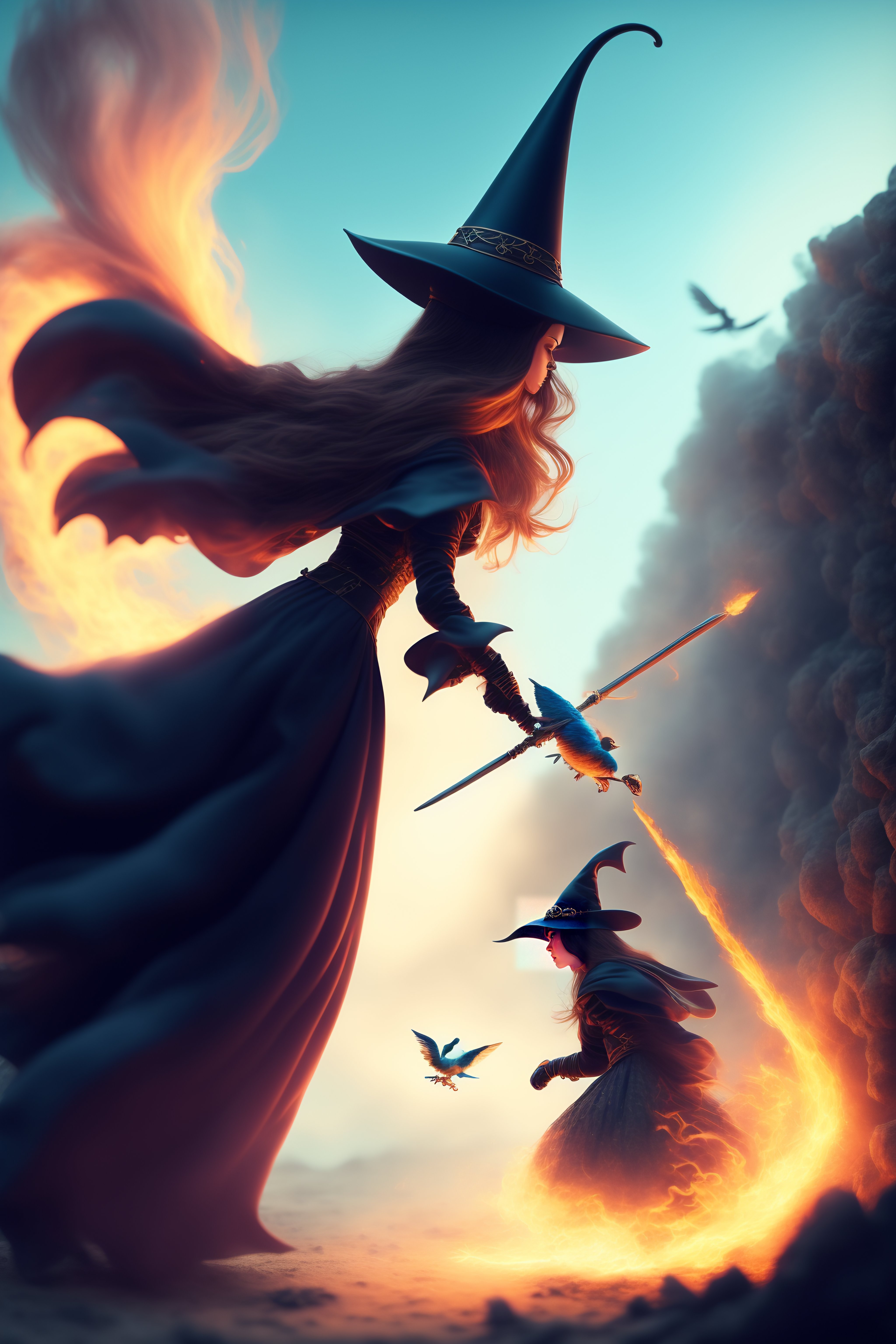Lexica - Witch fighting deamon bird