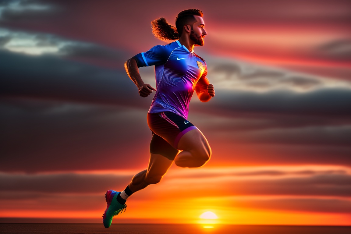 Lexica - ATHLETE RUNNING IN THE SUNSET, PHOTOGRAPHIC QUALITY, 8K ...