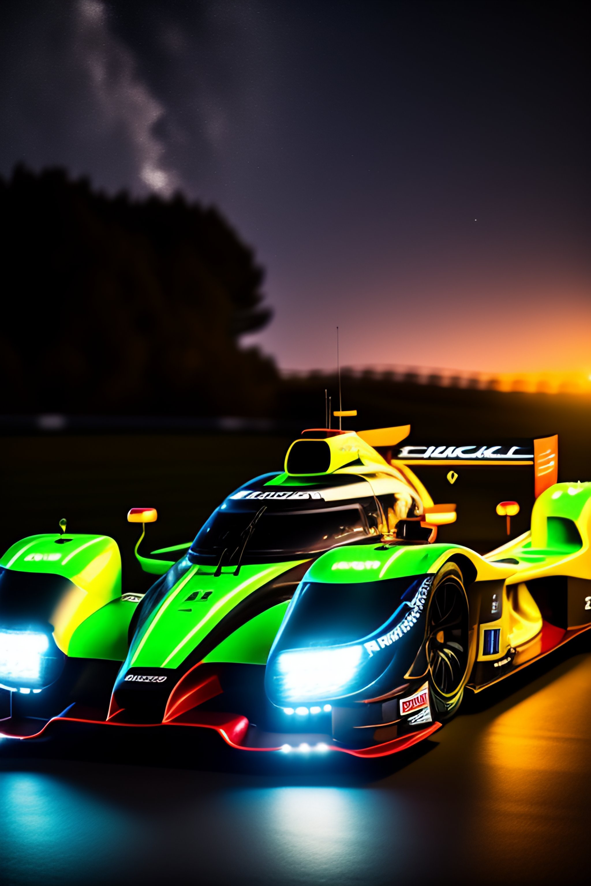 Lexica - Lmp1 prototype car on night track spa