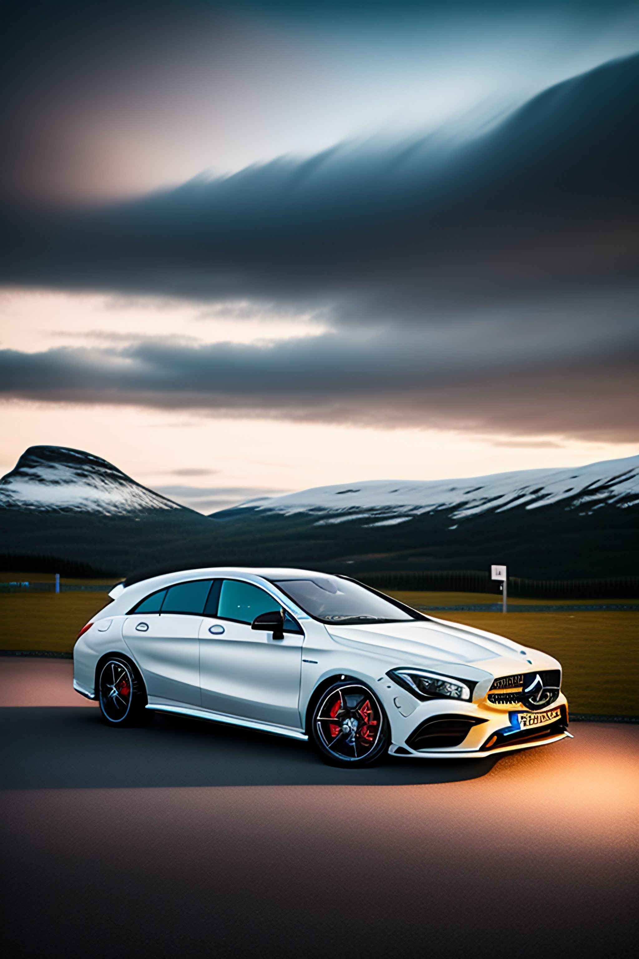 Lexica - Mercedes cla 35 amg shootingbrake in white drive in a small ...