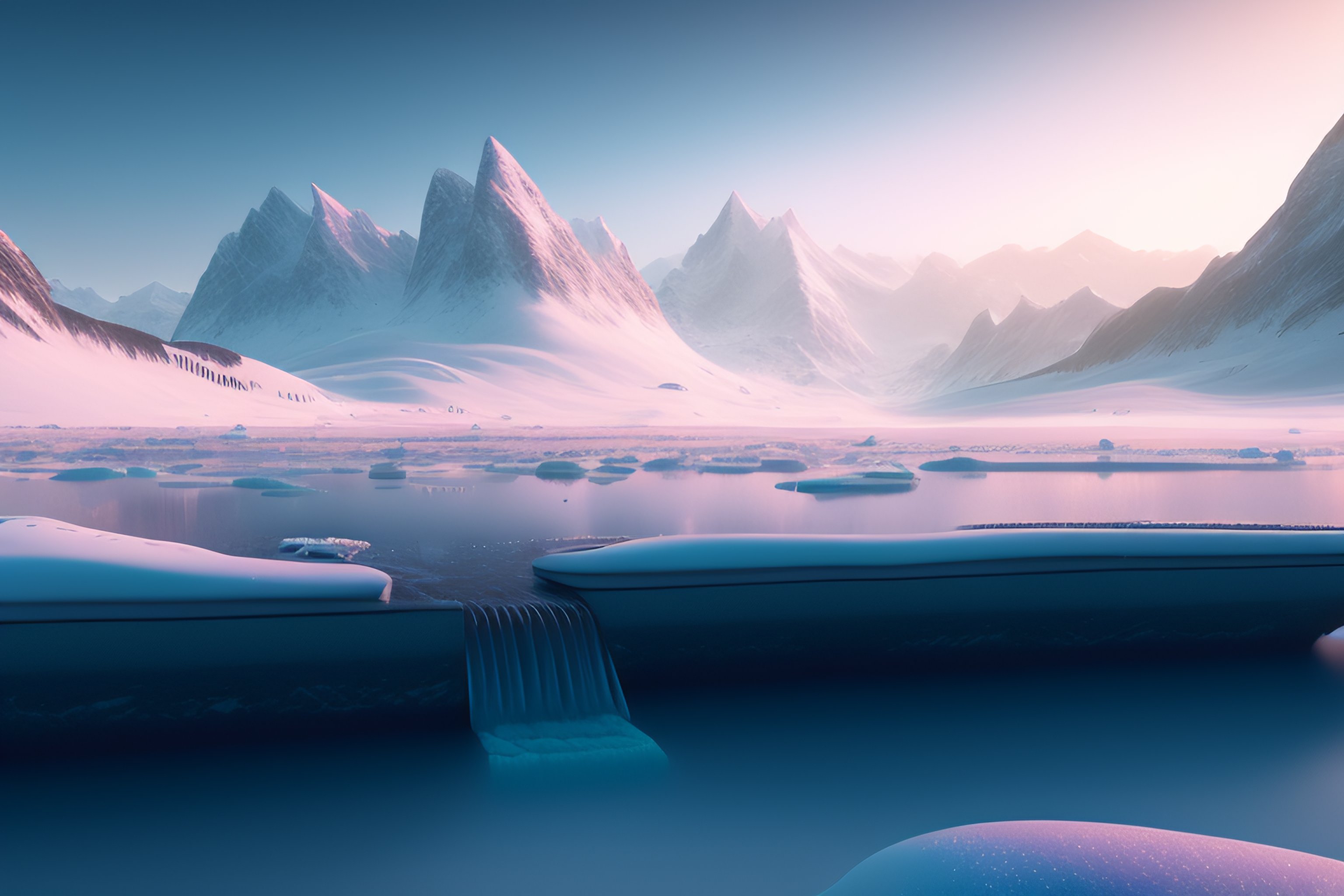 Lexica - Frozen landscape, digital rendering by Stanley Twardowicz ...