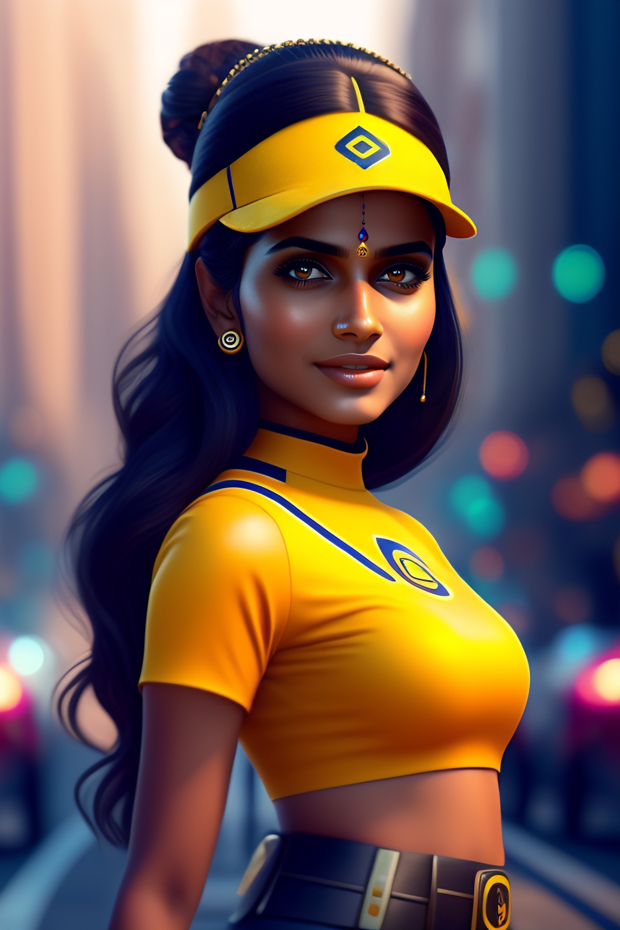 Lexica - A beautiful Indian cute girl wearing modern stylish costume in ...