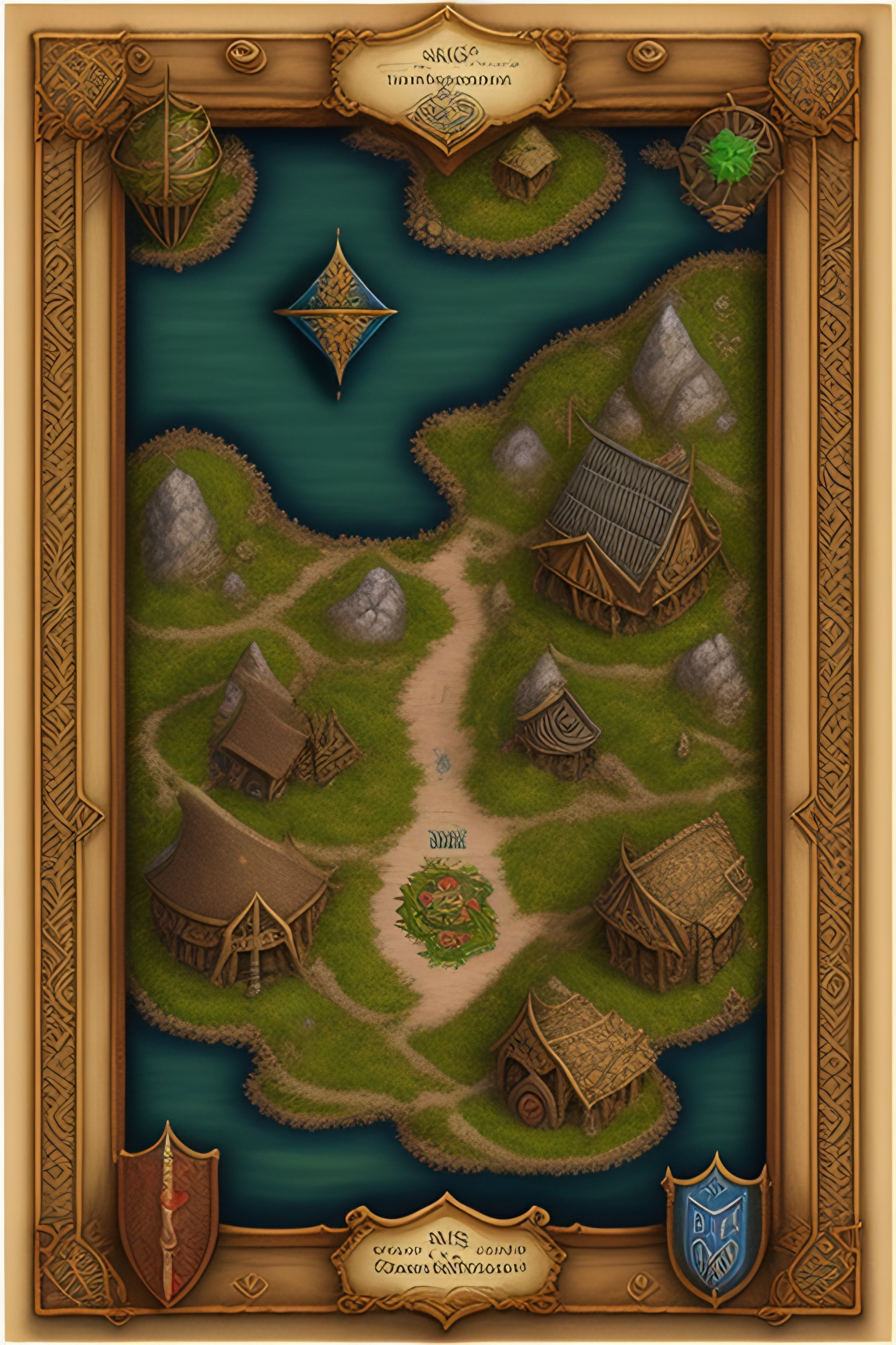 Lexica - Dungeons and dragons, forgotten realms, town map, swamp, floating