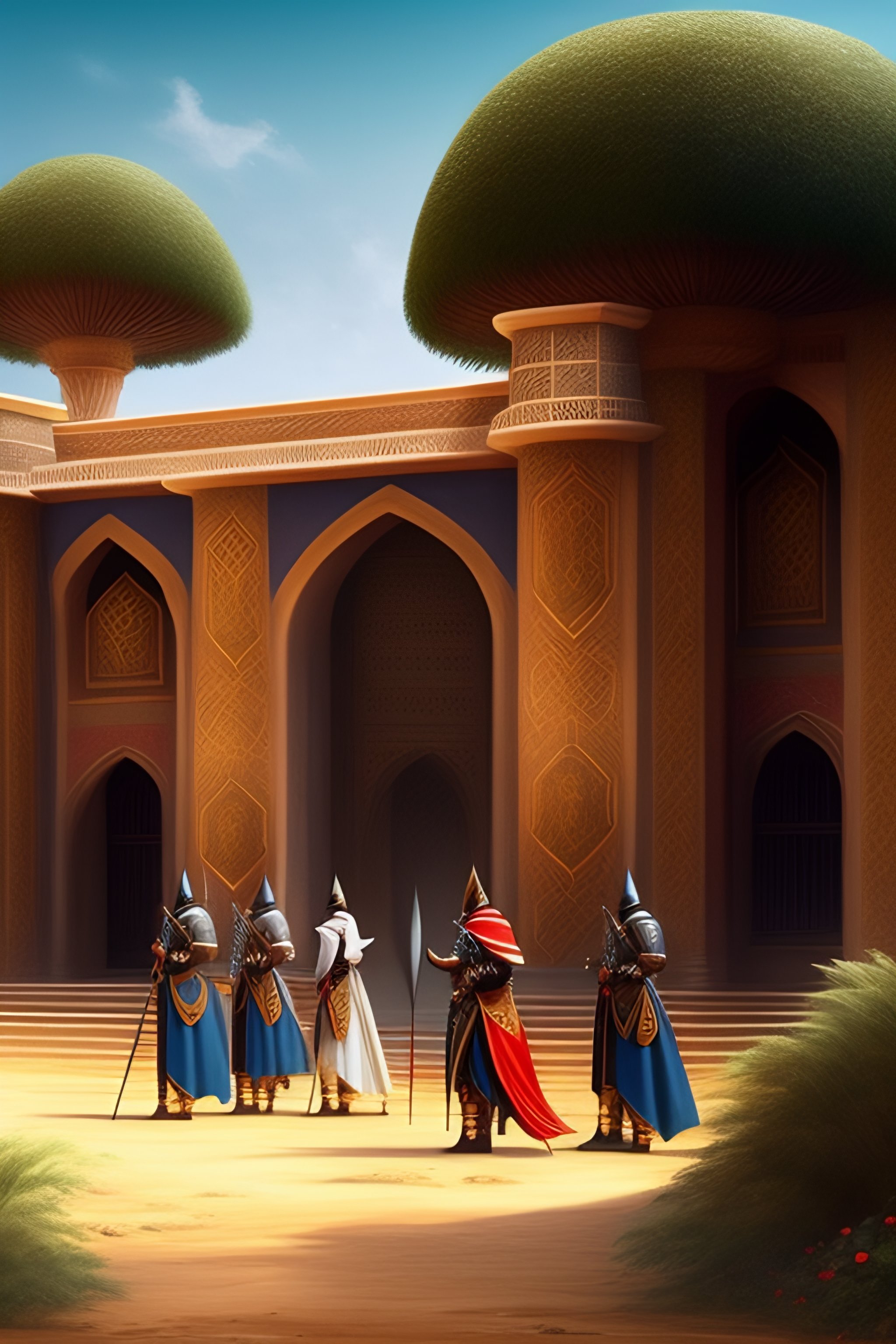 Lexica - Knights protecting an african palace
