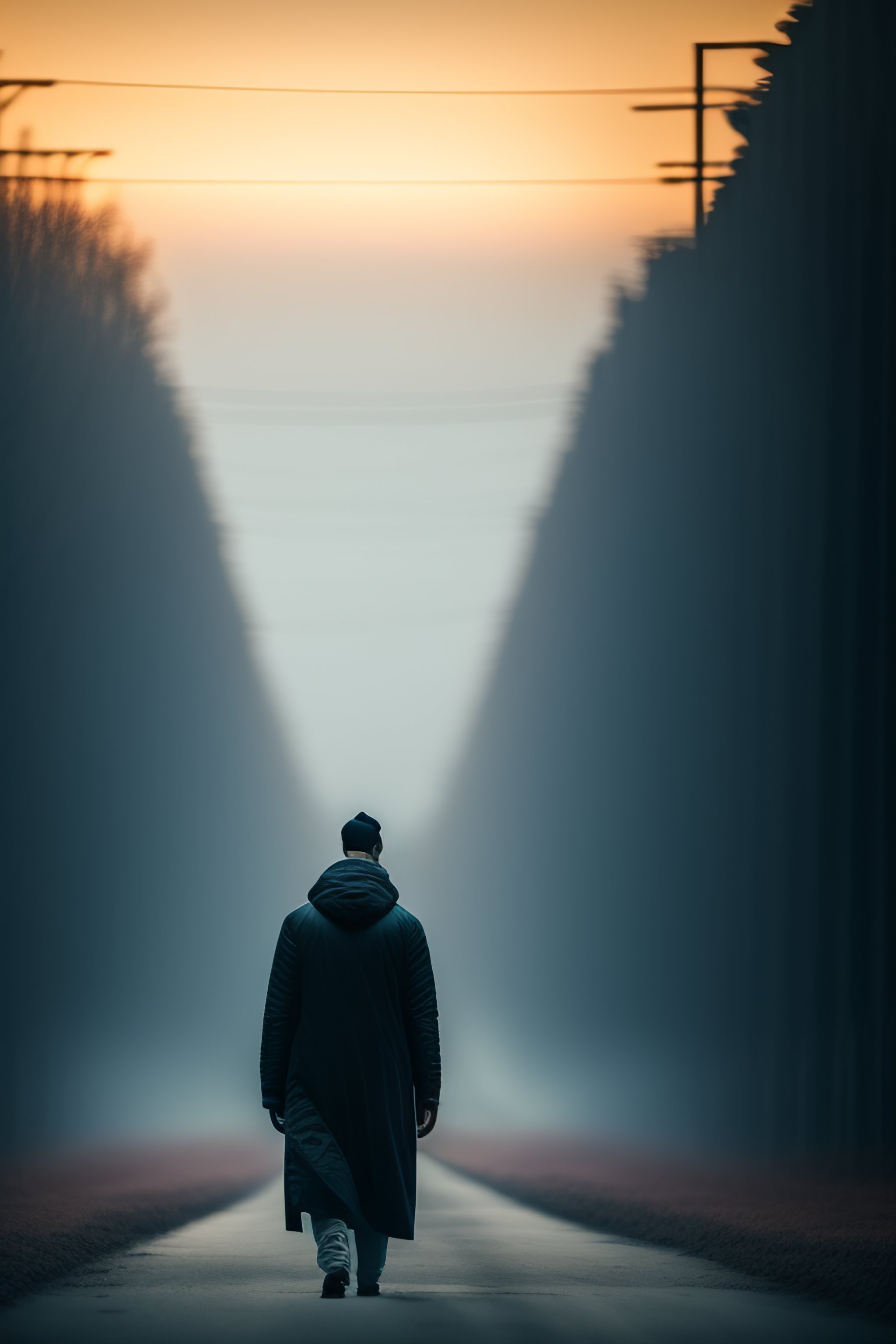 Lexica - Loner man walking in dark SAd with no hope for life