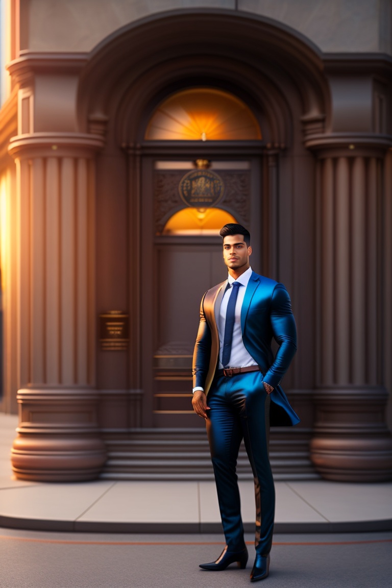Lexica - REAL ESTATE AGENT,INDIAN,STANDING OUTSIDE A BULDING