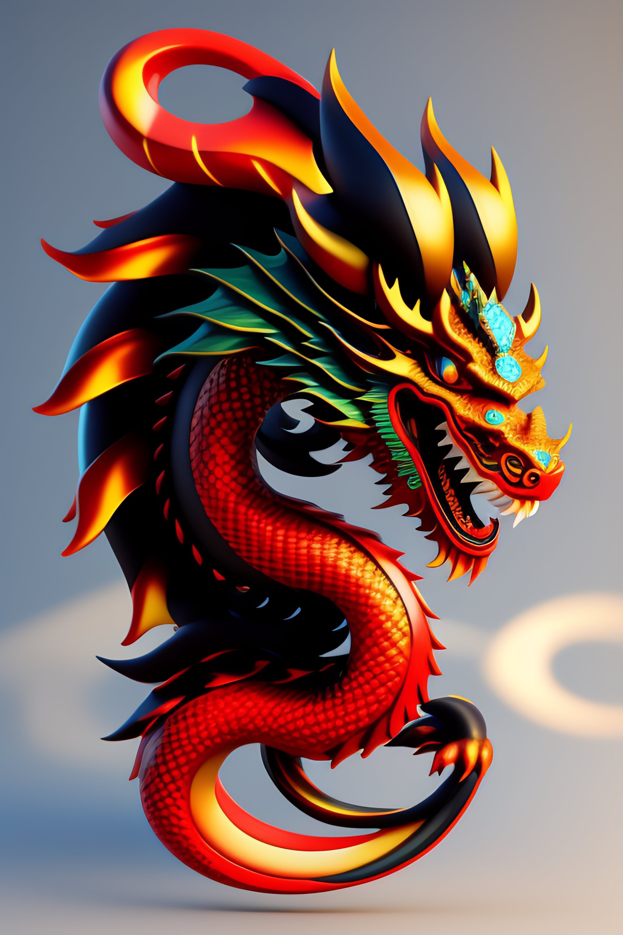 Lexica - A tribal Chinese dragon tattoo by Eiichiro Oda, low poly ...