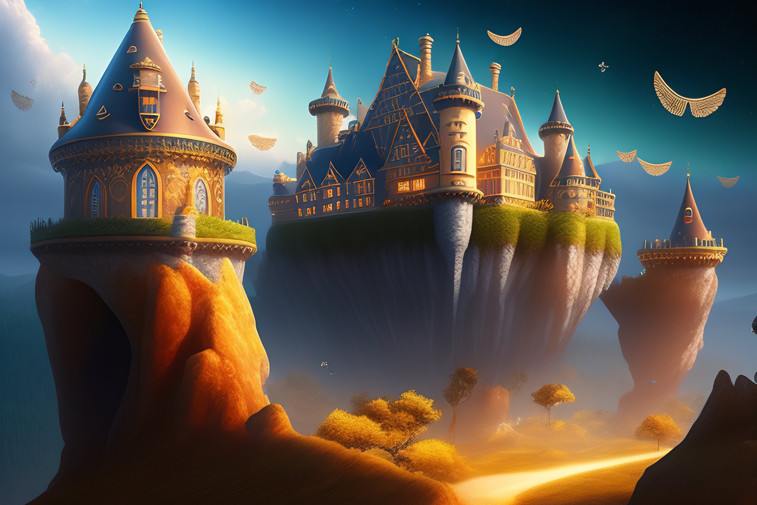 Lexica - Picture with 11 connected owls flying over the earth with ...