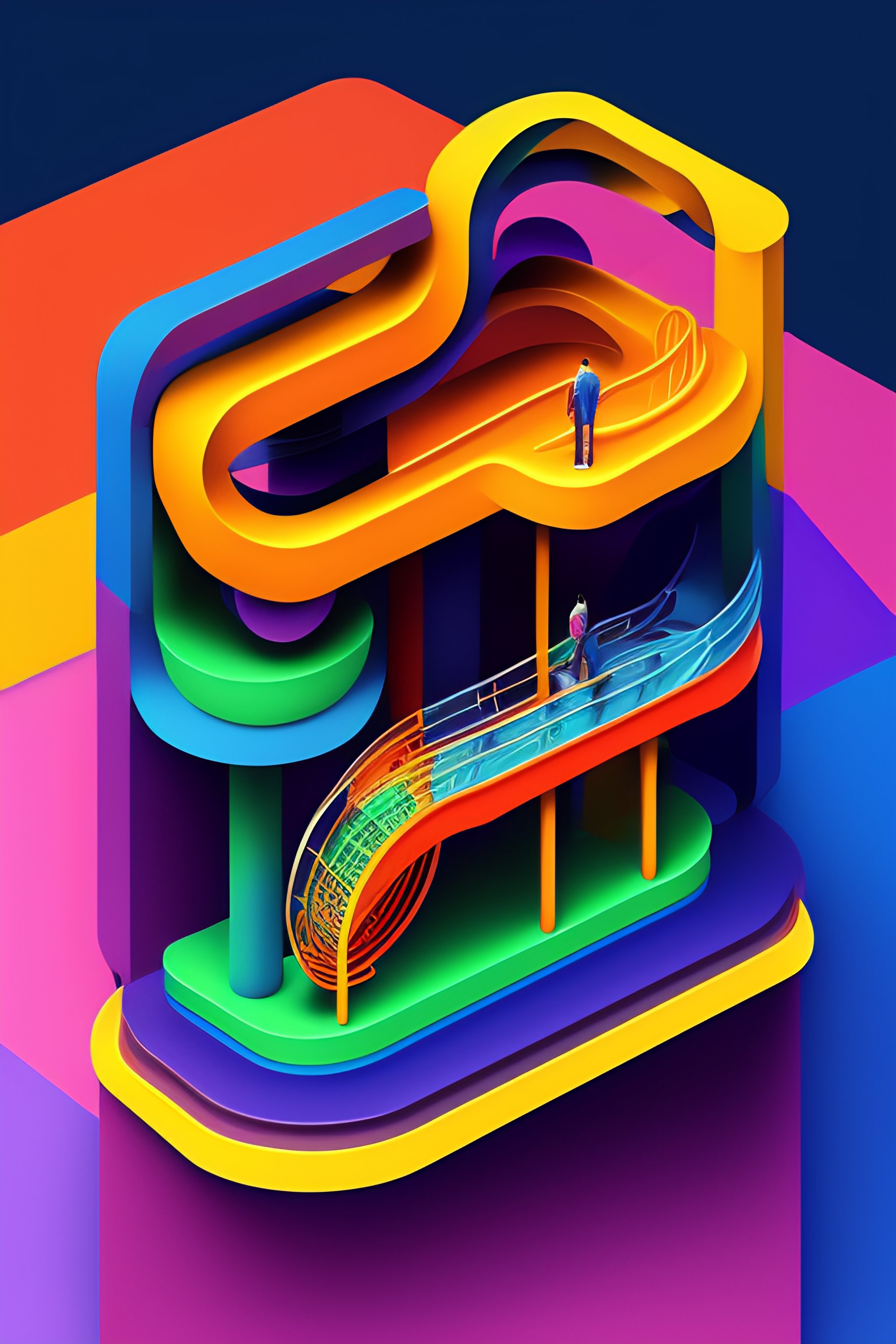 Lexica - Roller coaster, concept art, digital painting, suprematism ...