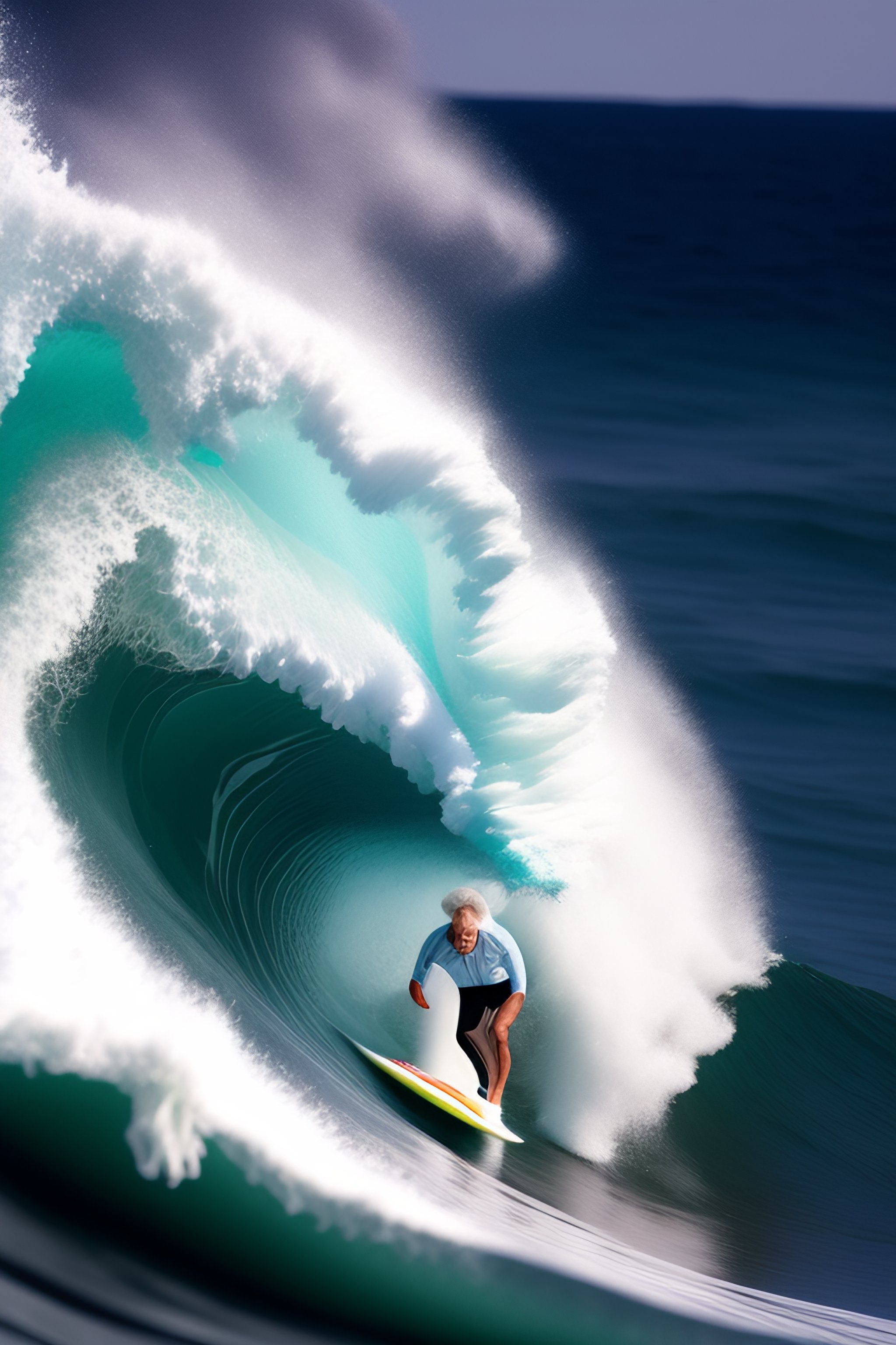 Lexica - Albert einstein surfing on a big wave