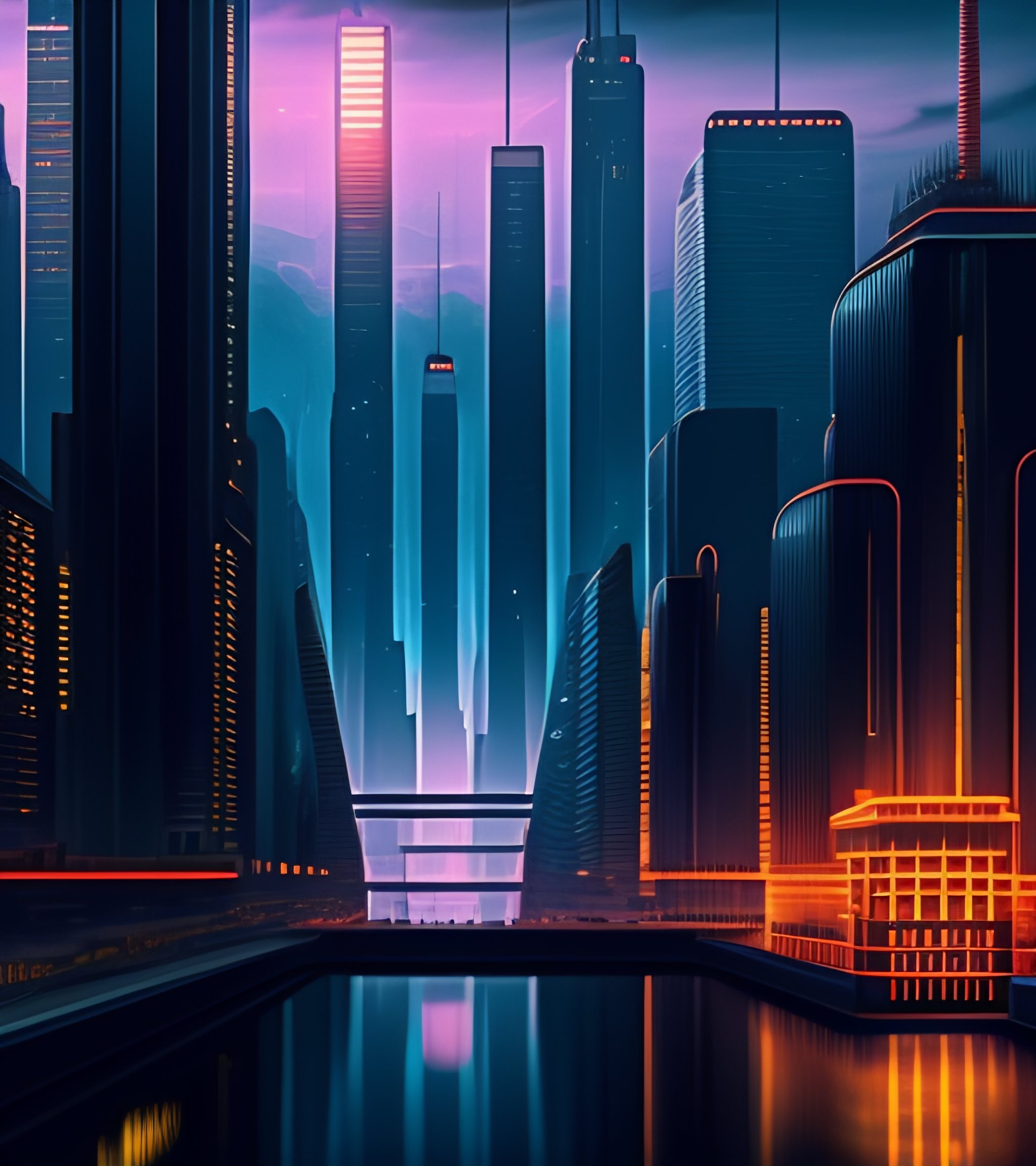 Lexica - A digital art of a city built on a pronted circuit board, dark ...