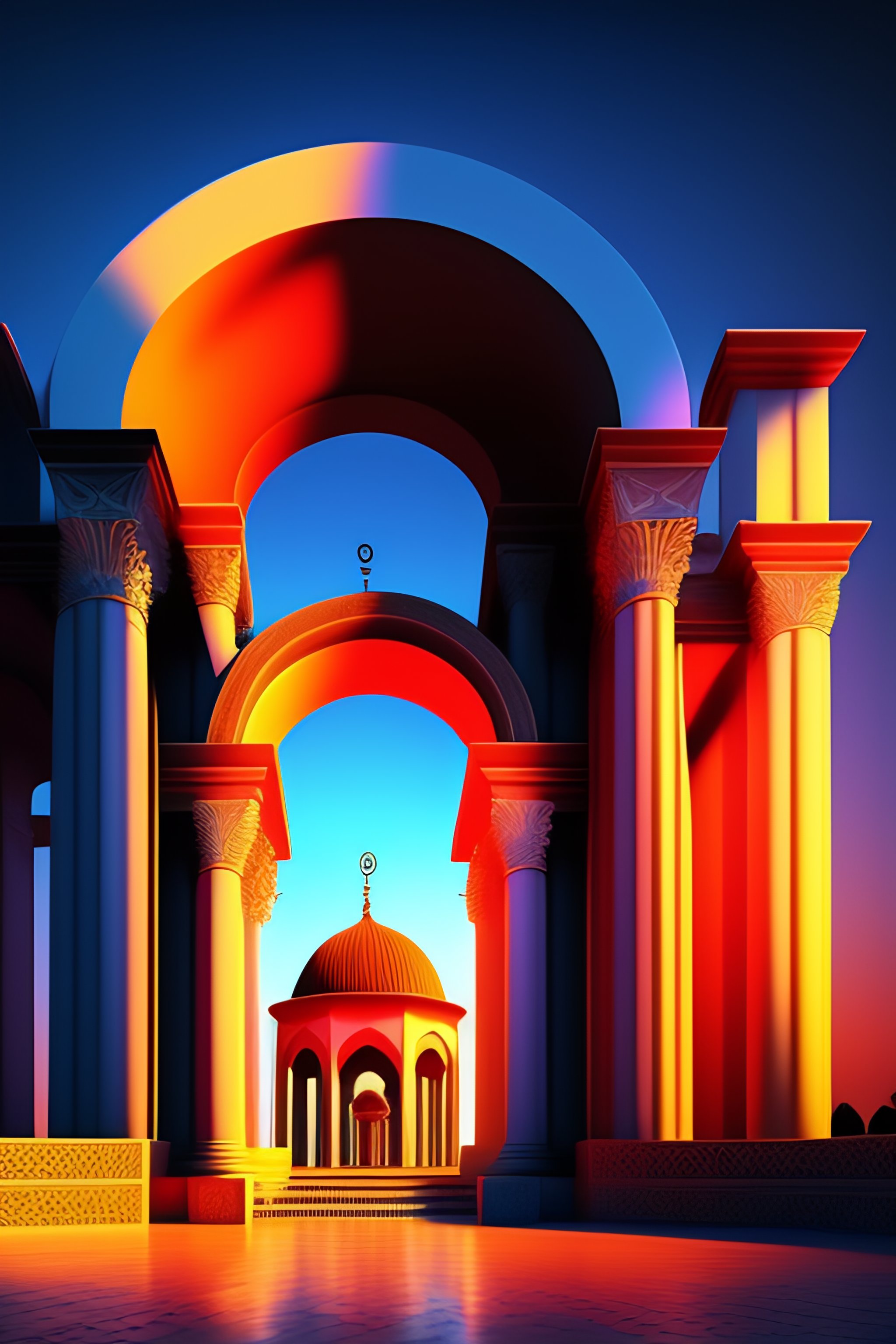 Lexica - Circular temple with horseshoe arches style mosque of cordoba ...
