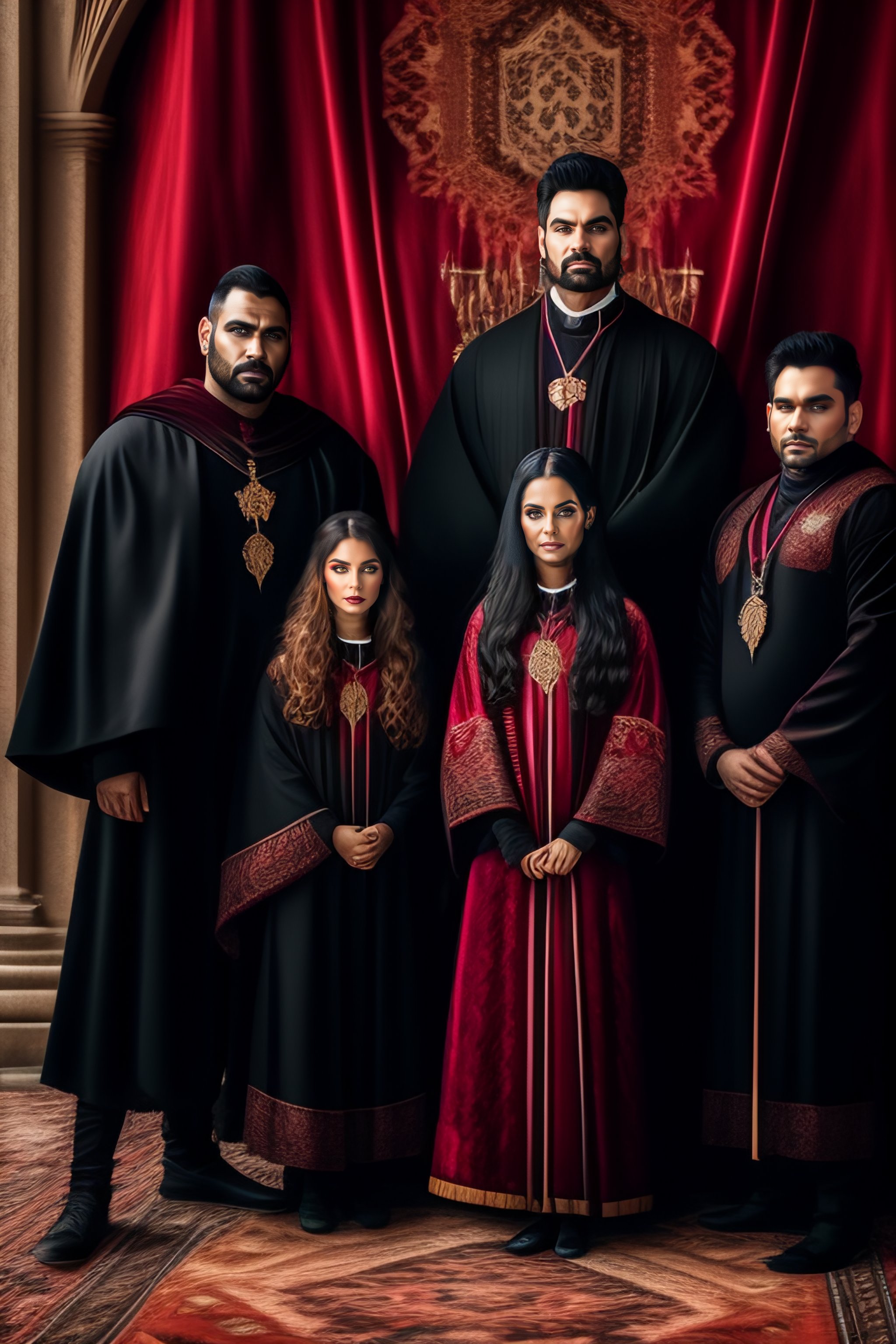 Lexica - Vampire family portrait, full body, tapestry, sculpture ...