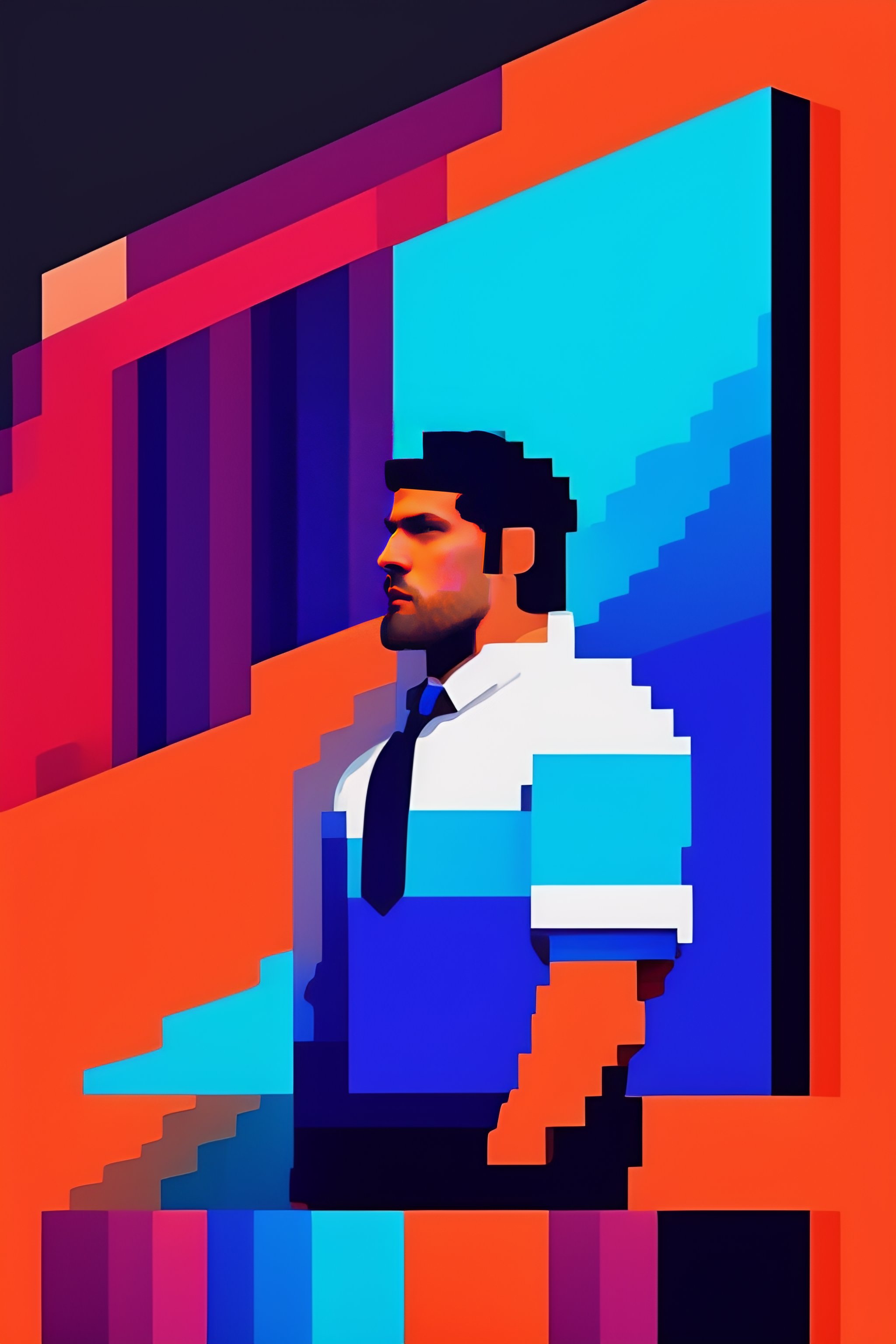Lexica - Generate an eBoy-style isometric pixel art image of a man ...