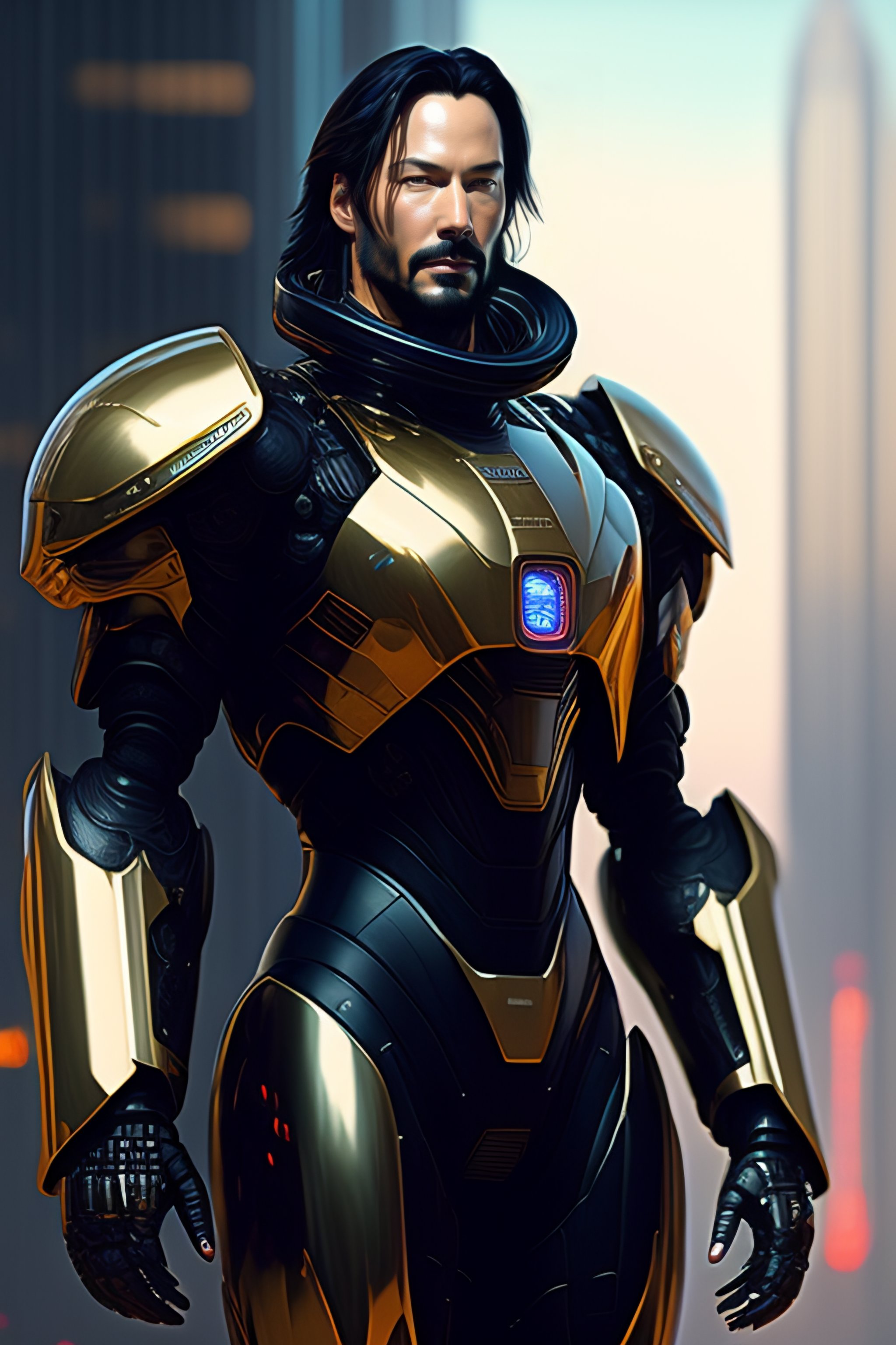 Lexica - A Keanu Reeves, realistic scifi cyberpunk power armor robot ...