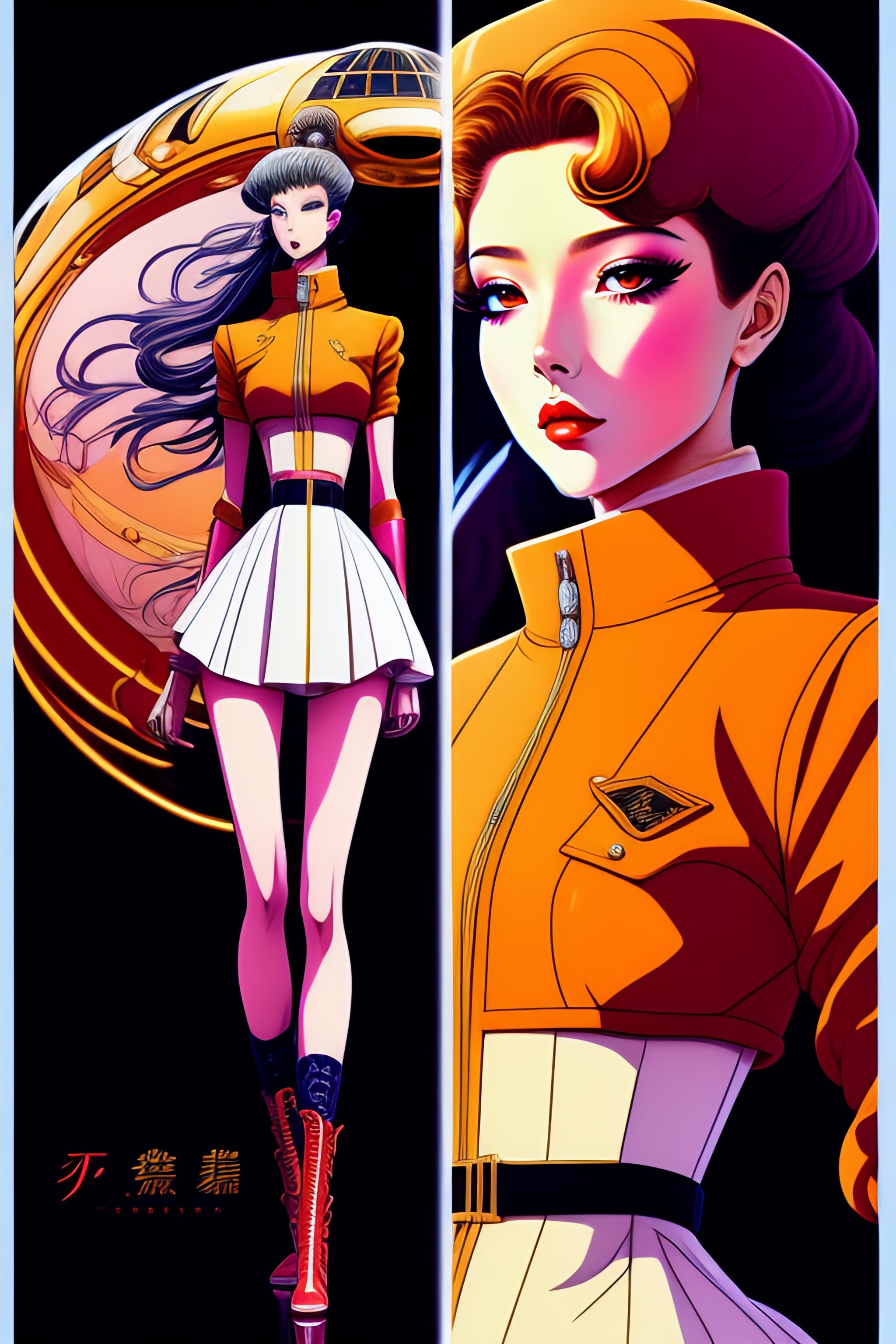 Lexica - Stylish haute couture outfit worn by model in the style of 90 ...