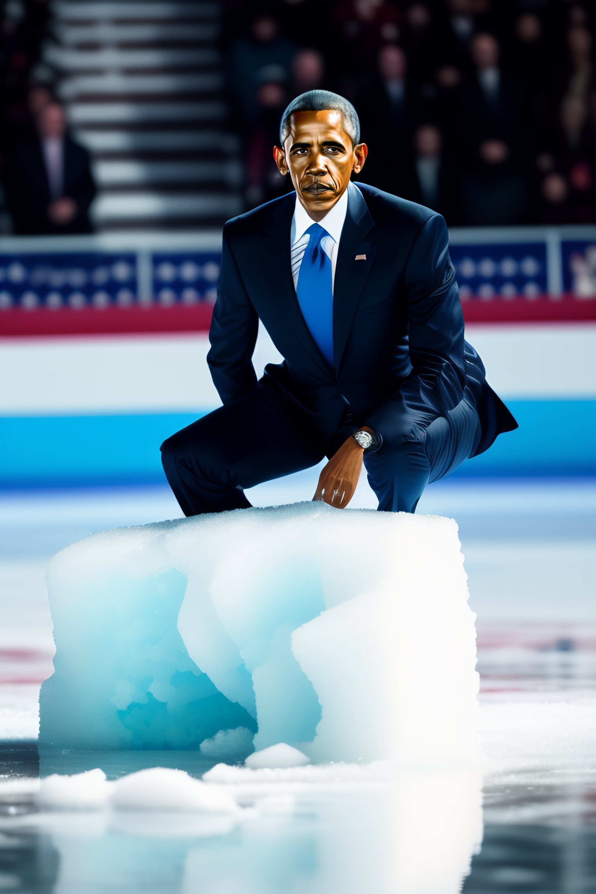 Lexica - Obama doing squats on ice