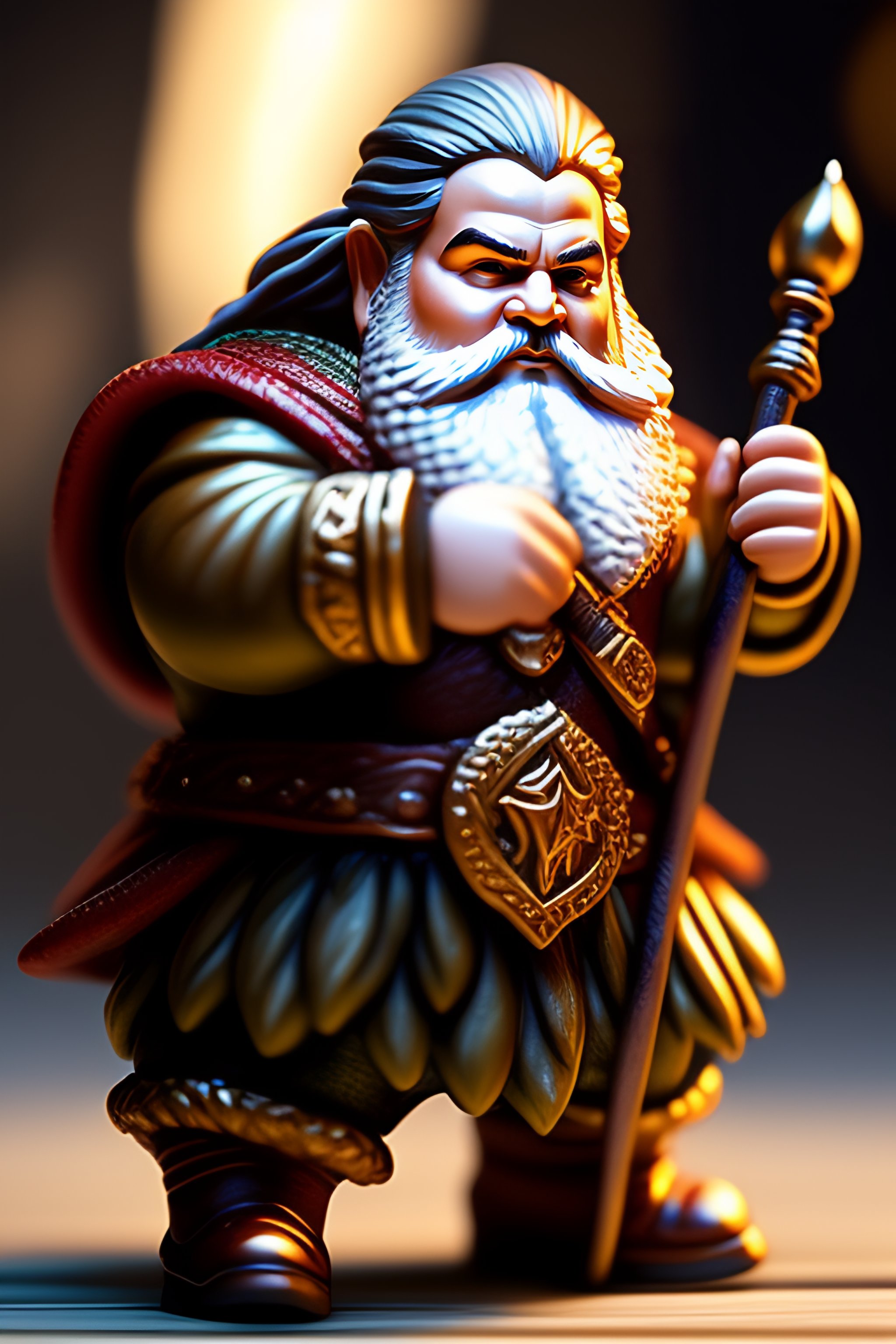 Lexica - Dwarf Wizard, Ad&d, RPG, with flail