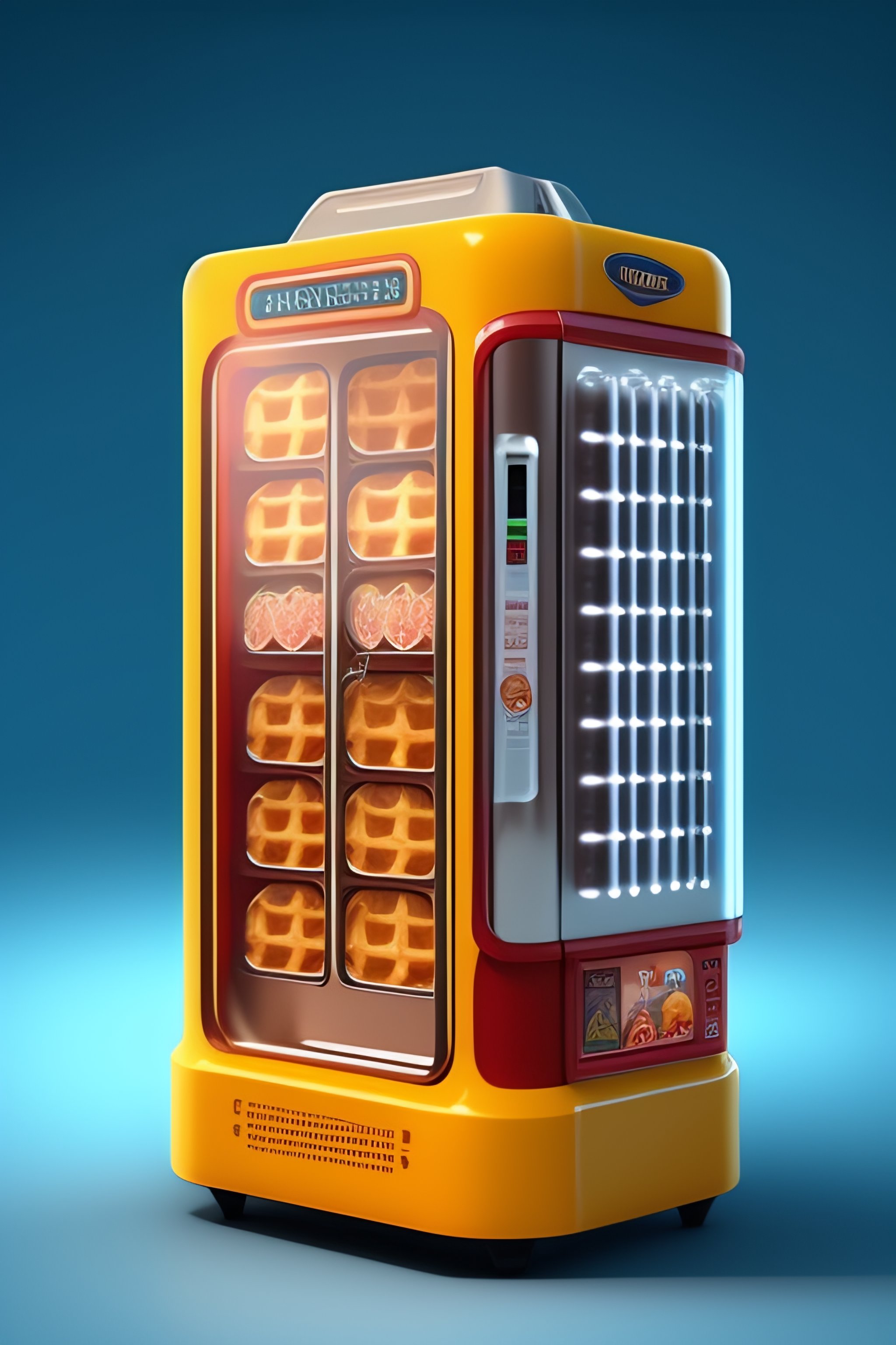 Lexica - A waffle vending machine, cute. Concept art illustration