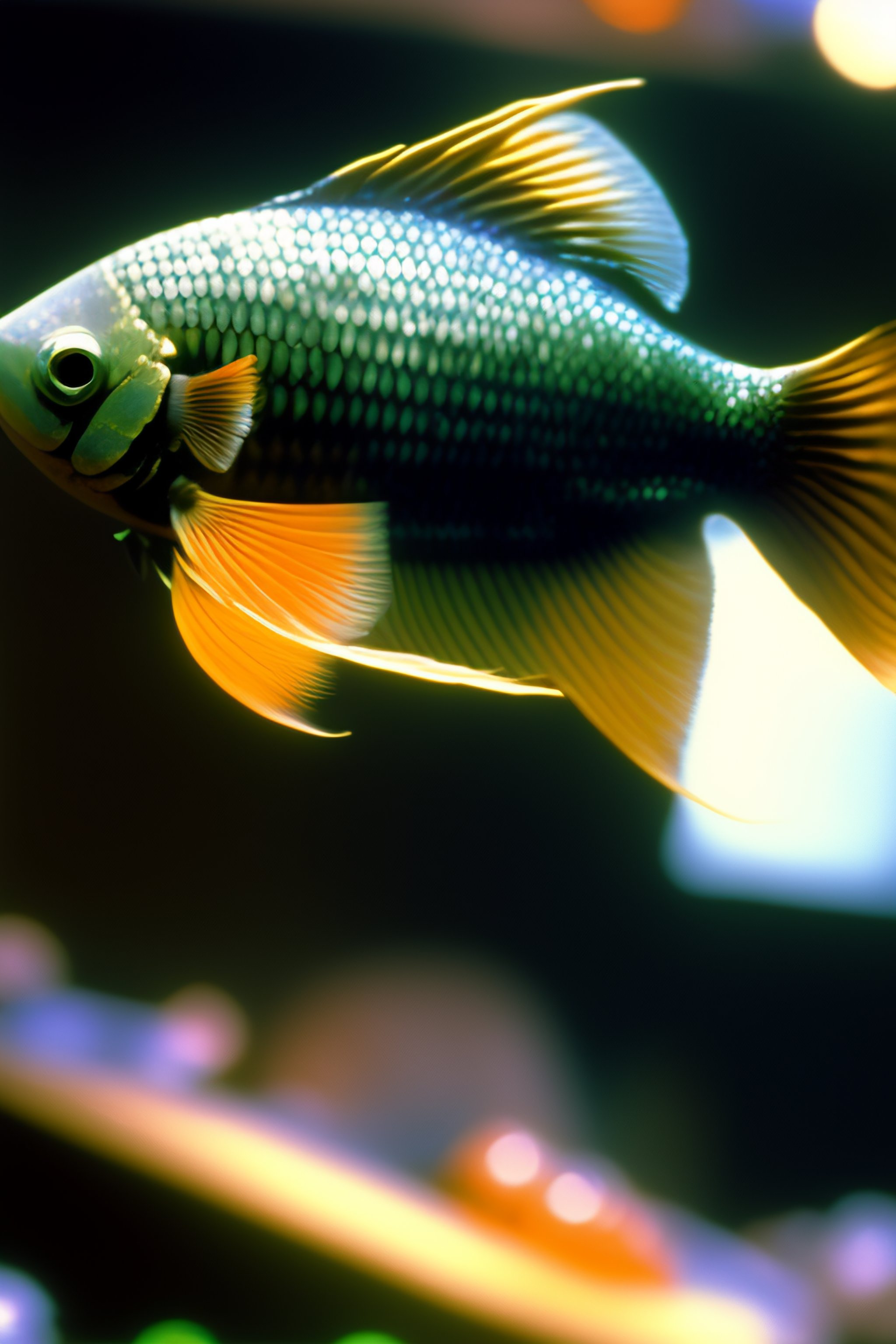 Lexica - Betta fish robot from "DVD screengrab from 1965 sci-fi film"