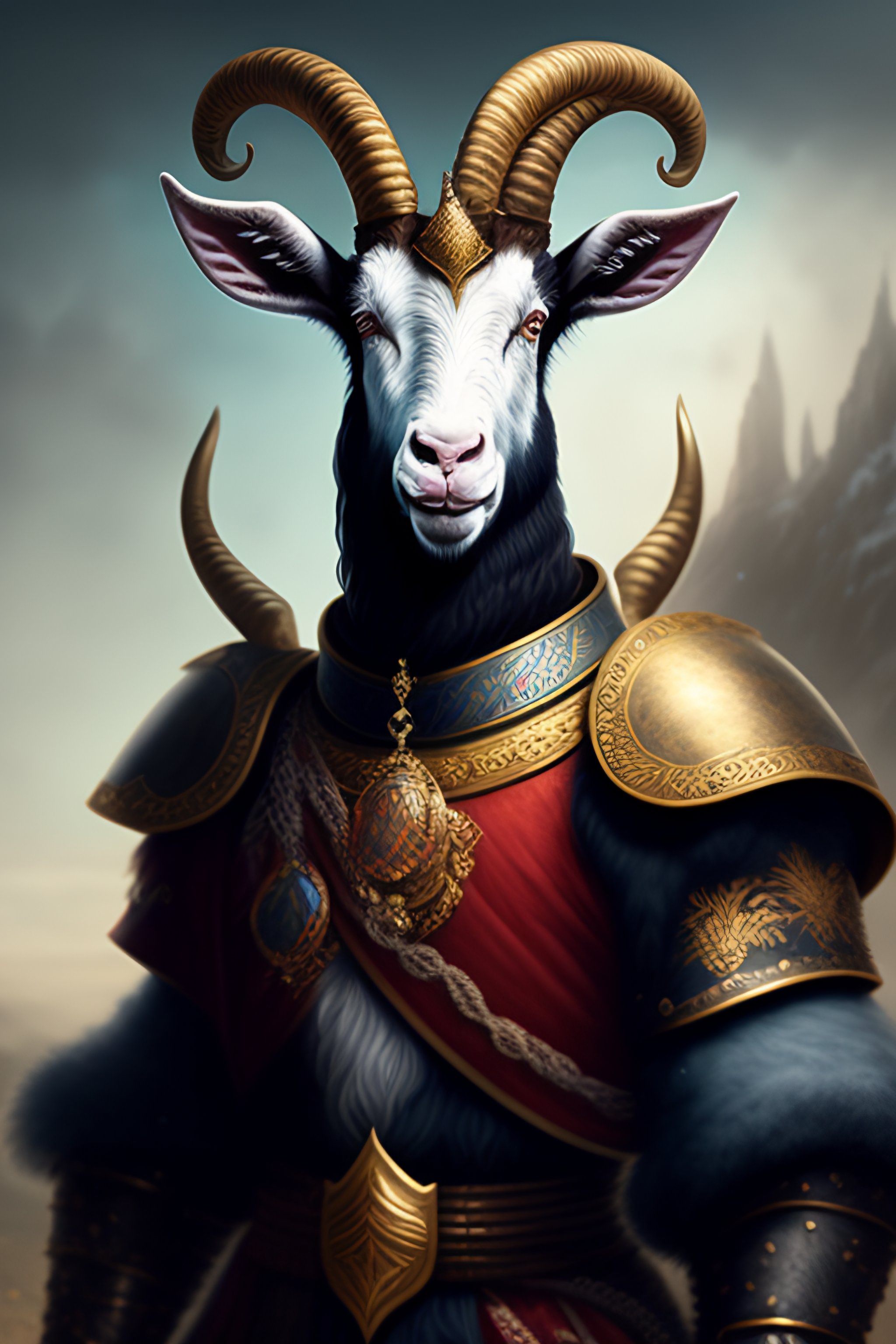 Lexica - Portrait of a warhammer goat