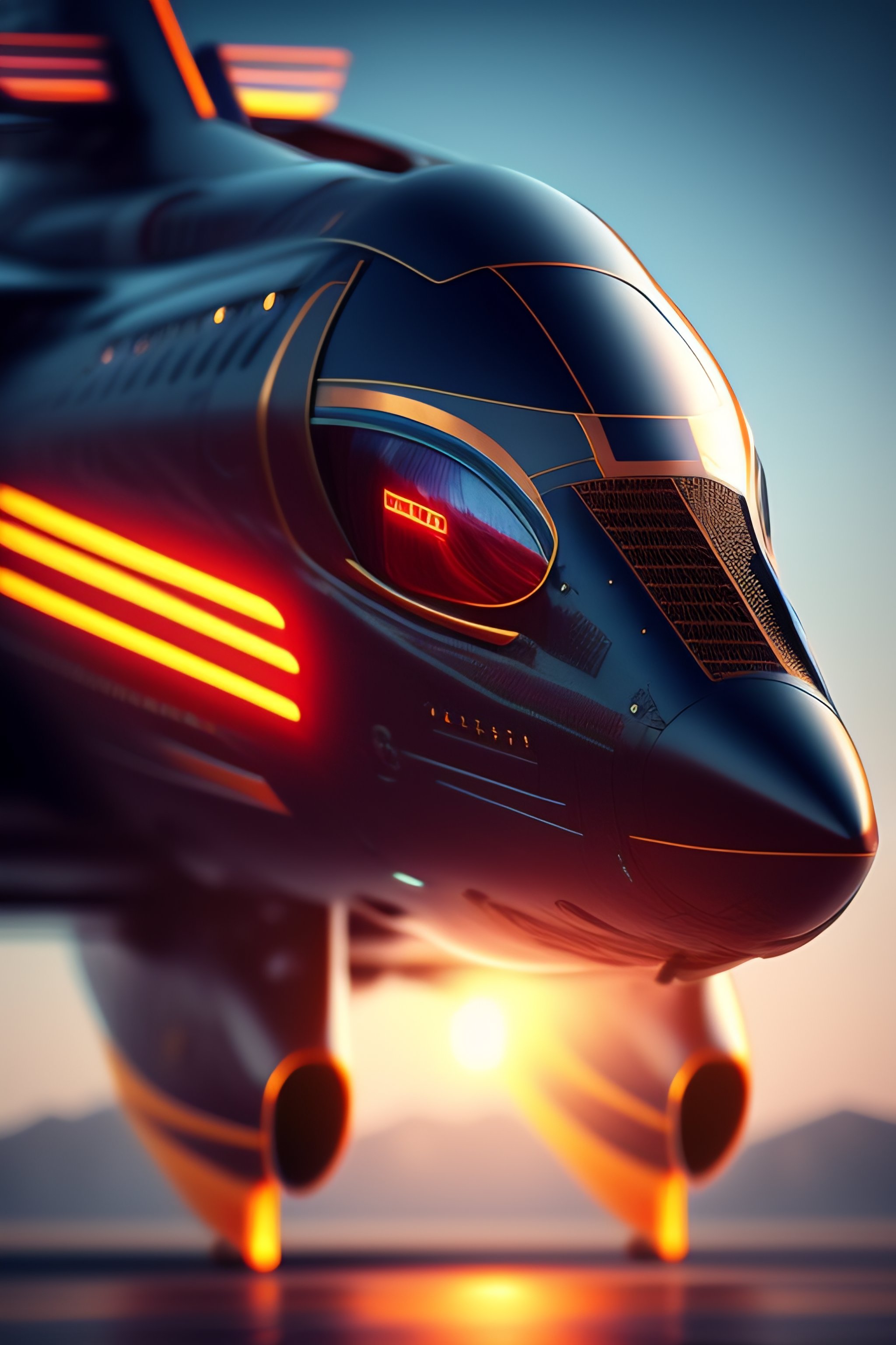 Lexica - Cyberpunk alien concept inspired jet plane, futuristic look ...