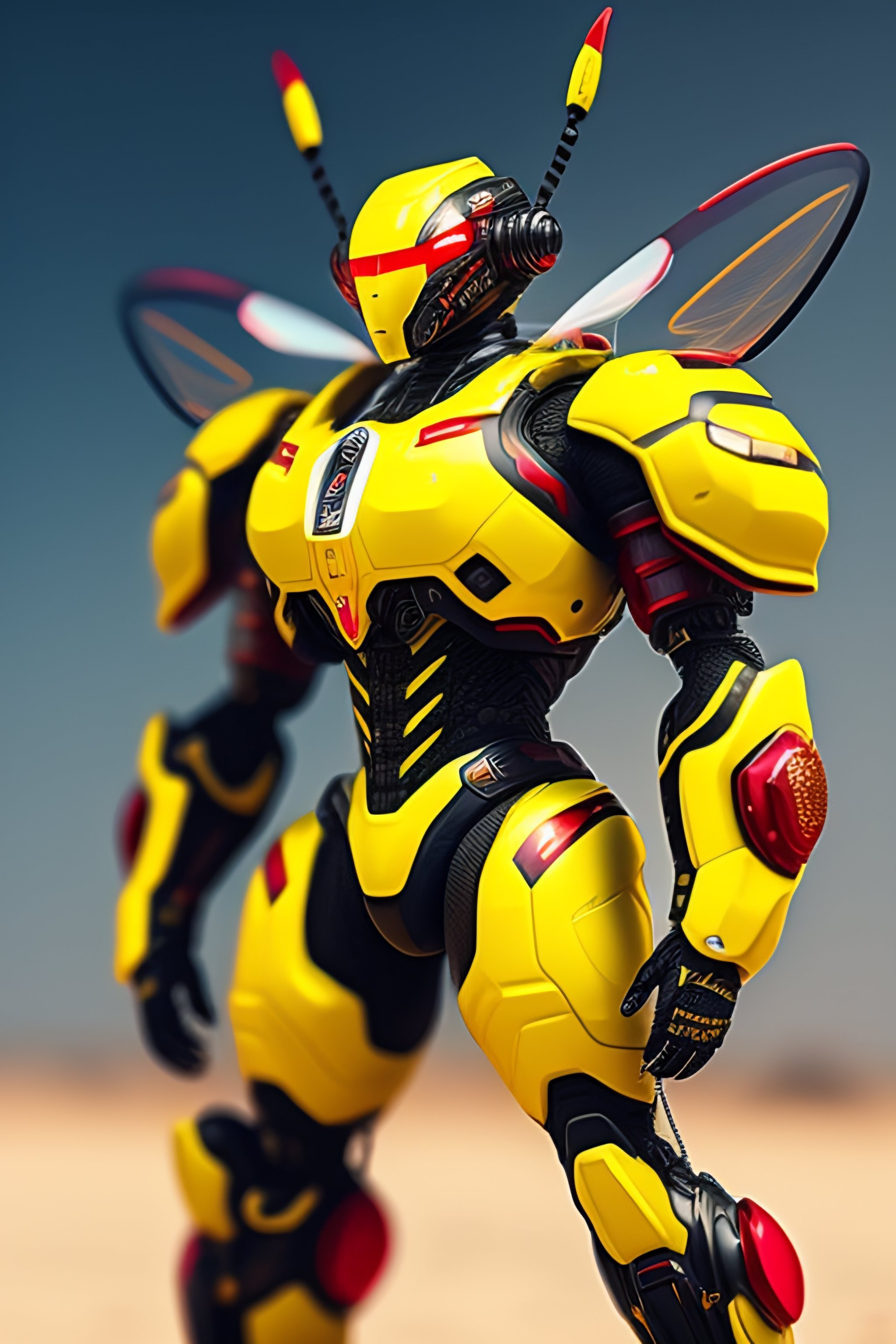 Lexica - An extremely complex and advanced cyborg male yellow, red and ...