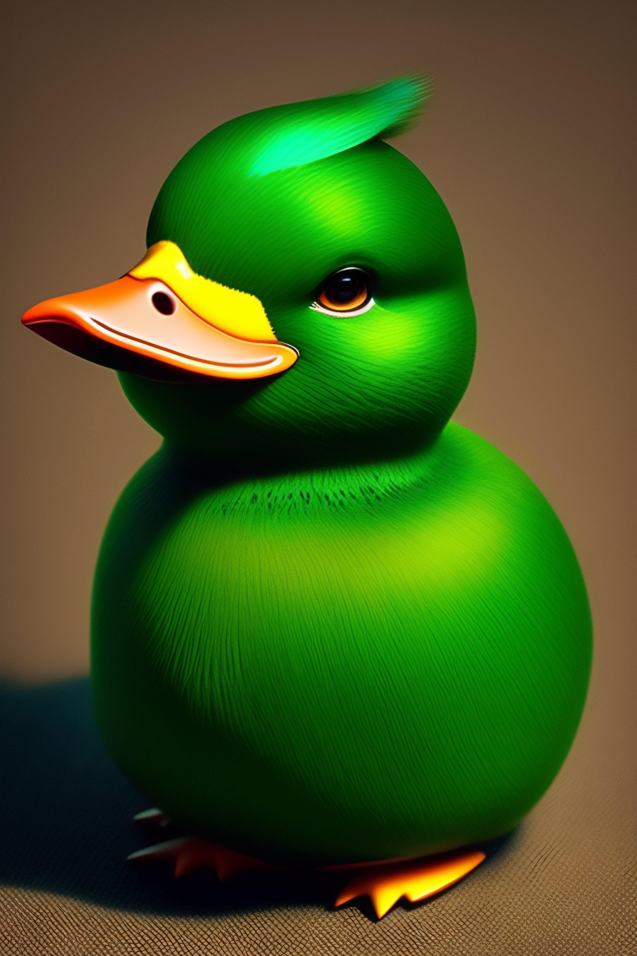 Lexica - A green duck holding a hat, made by hayao miyazaki, anime style